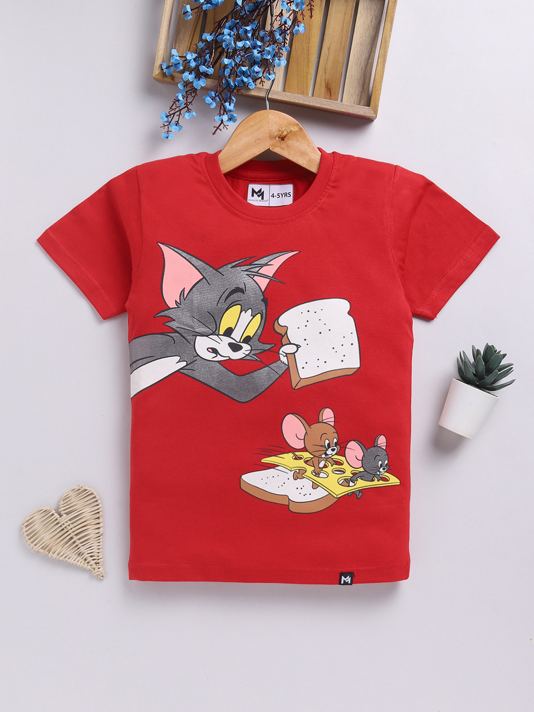 Buy YK X Minute Mirth Boys Tom & Jerry Graphic Printed Pure Cotton T ...