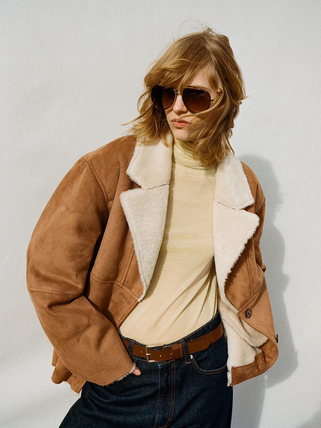 Buy H&M Napped Aviator Jacket - Jackets for Women 32494736 | Myntra