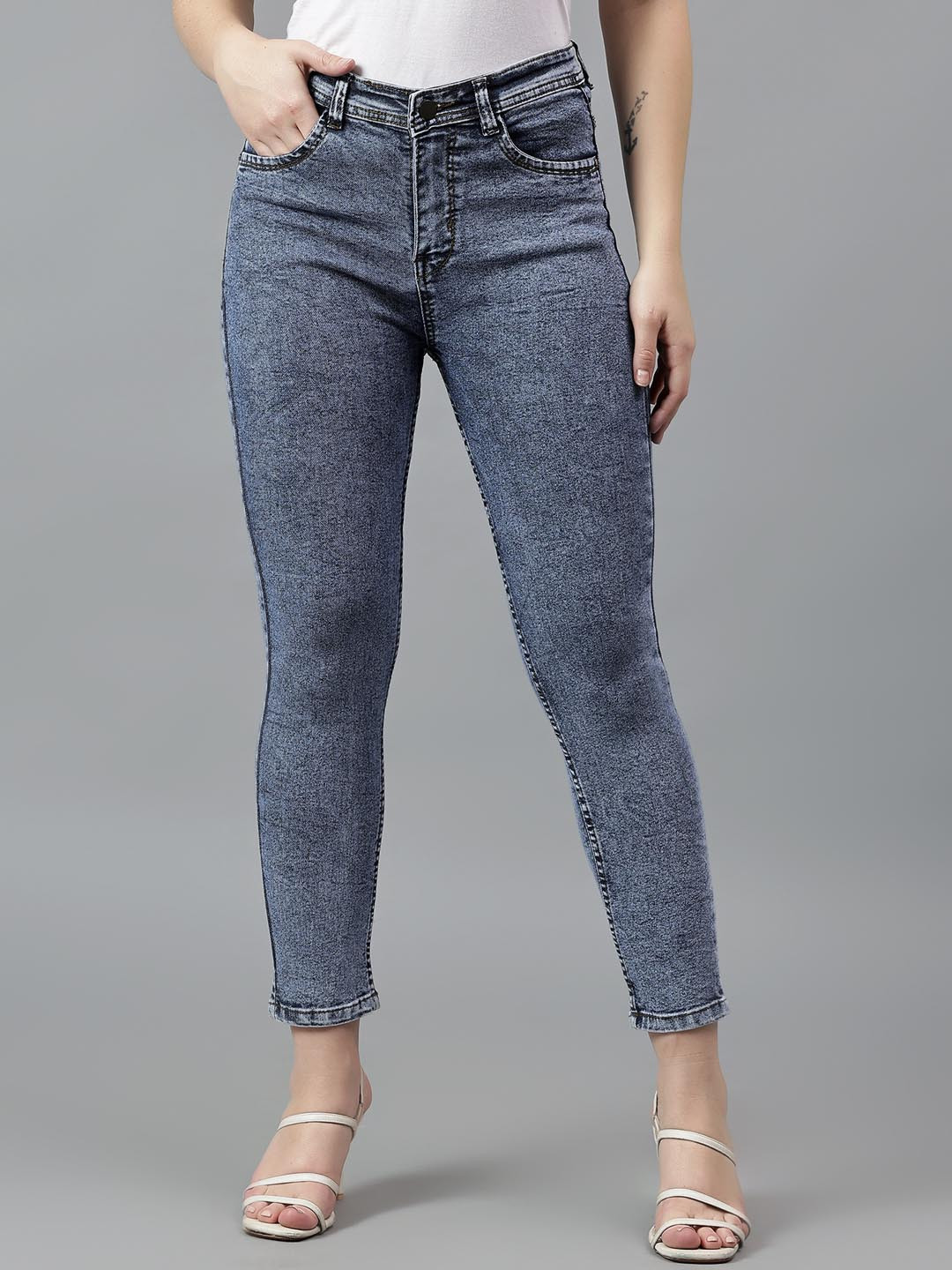 Buy POMPOUS Women Jean Slim Fit High Rise Stretchable Jeans - Jeans for ...