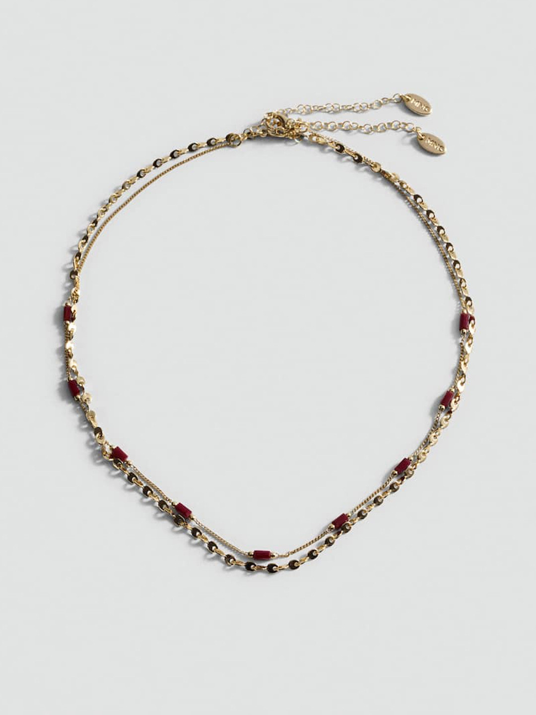 Buy MANGO Double Chain Crystal Necklace - Necklace And Chains for Women ...