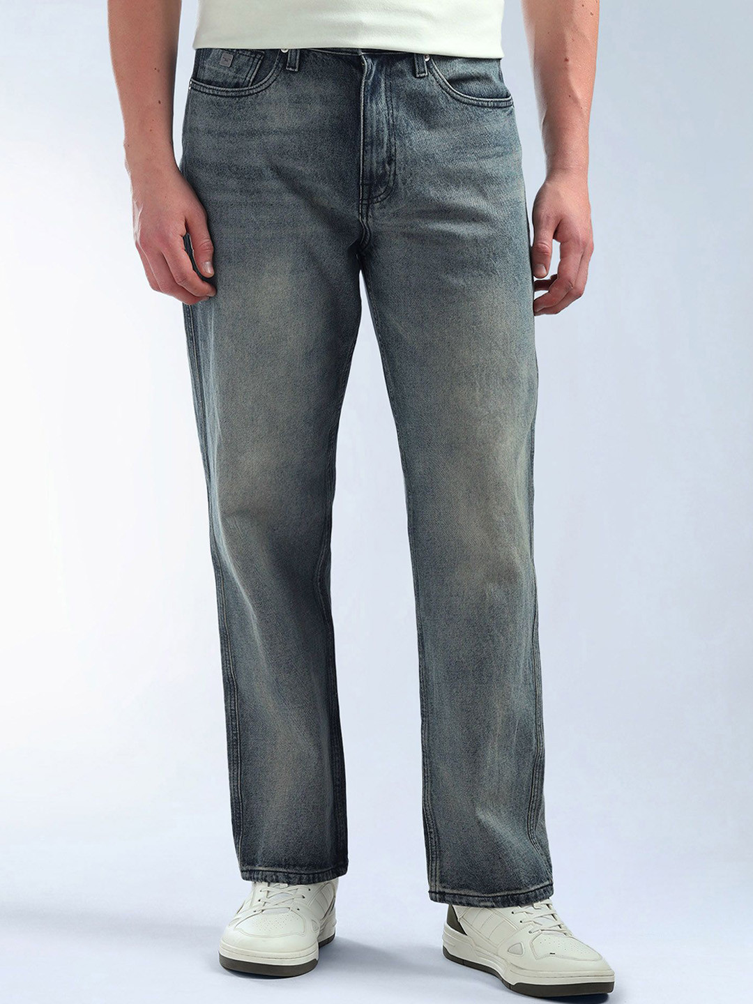 Buy Flying Machine Cobain 90'S Loose Fit Stone Washed Jeans - Jeans for ...