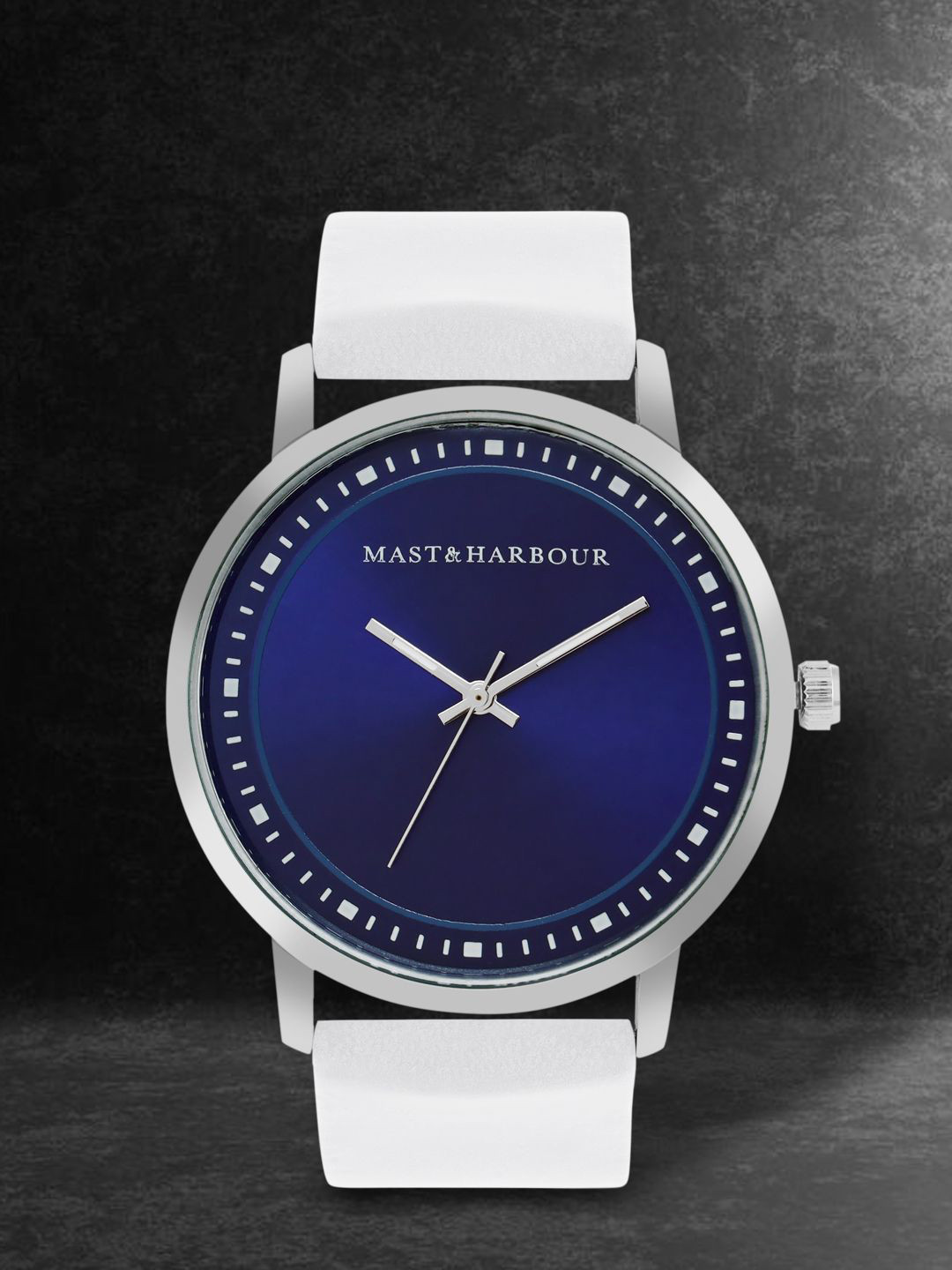 Buy Mast & Harbour Men Brass Printed Dial & Leather Straps Analogue ...