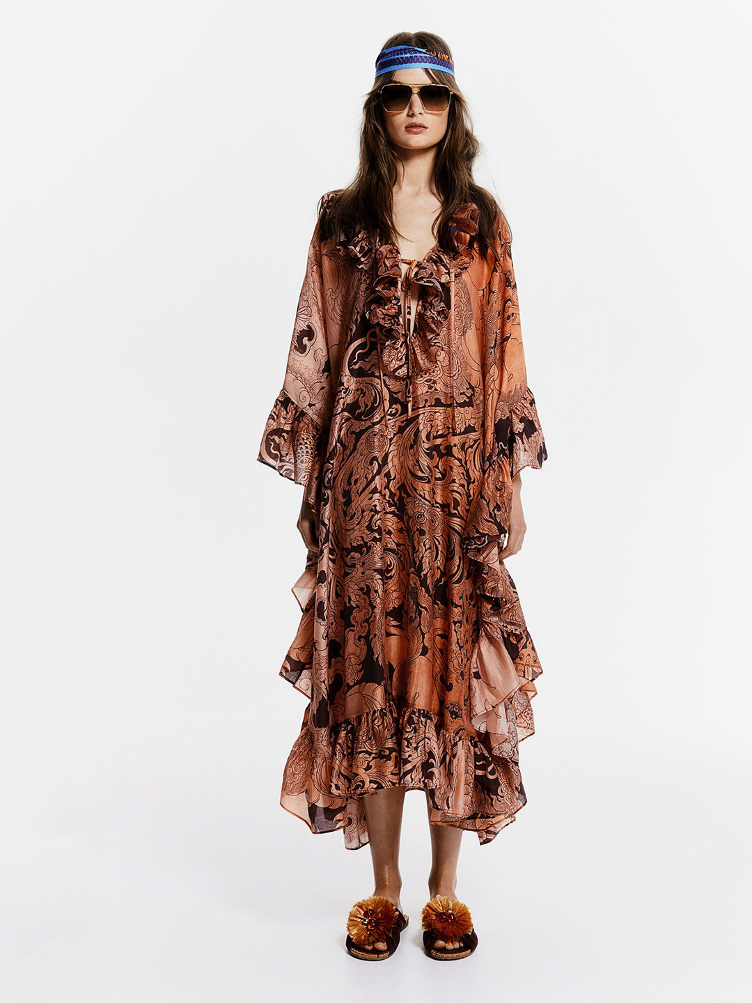 Buy H&M Ruffled Kaftan Dress - Dresses for Women 32562439 | Myntra