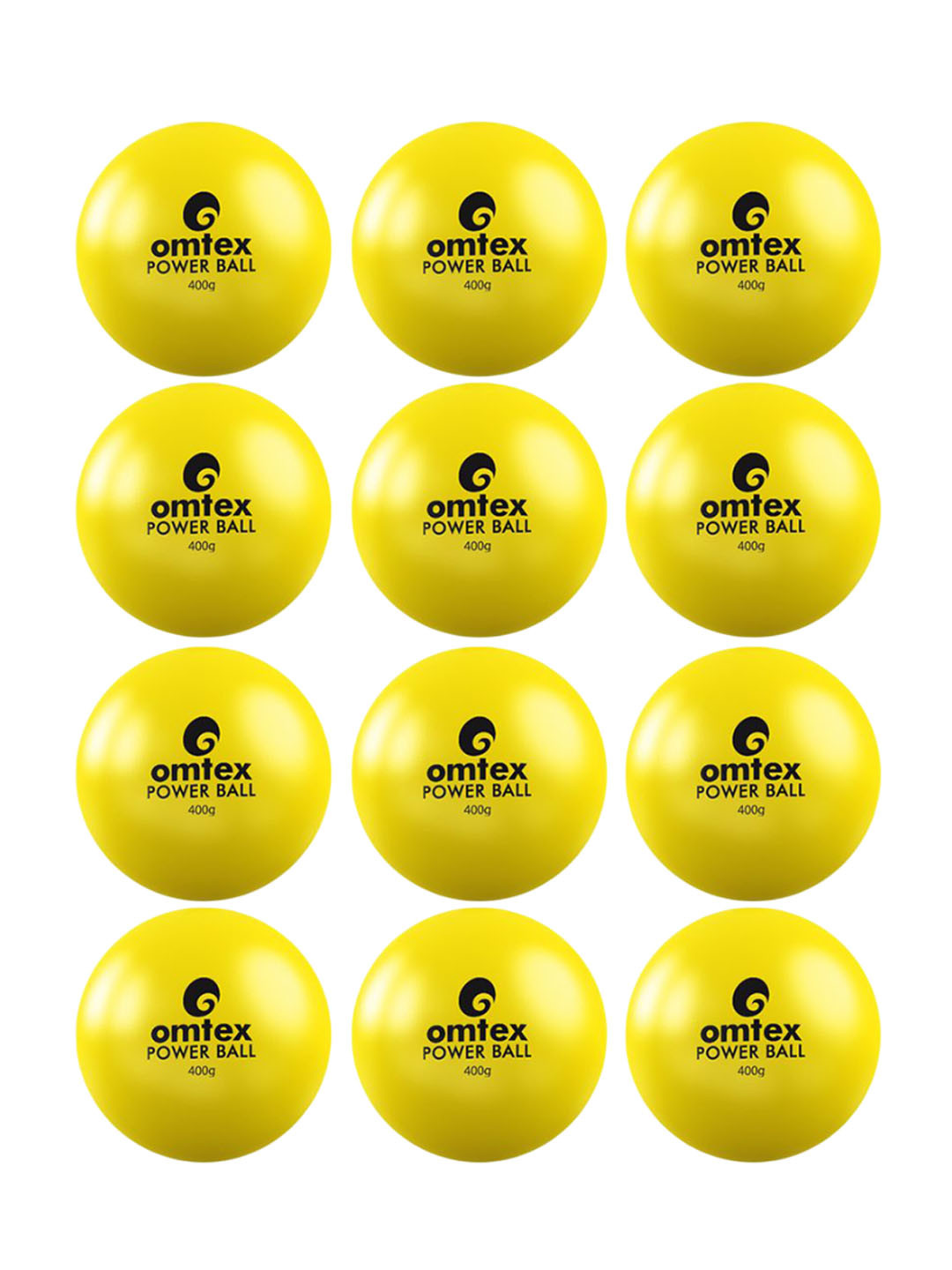 Buy Omtex Pack Of 12 Yellow Power Weighted Ball 400gm - Sports Balls ...