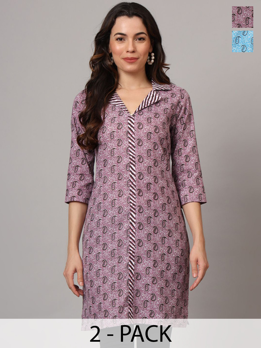 Buy Anouk Rustic Selection Of 2 Ethnic Motifs Printed Cotton Shirt ...