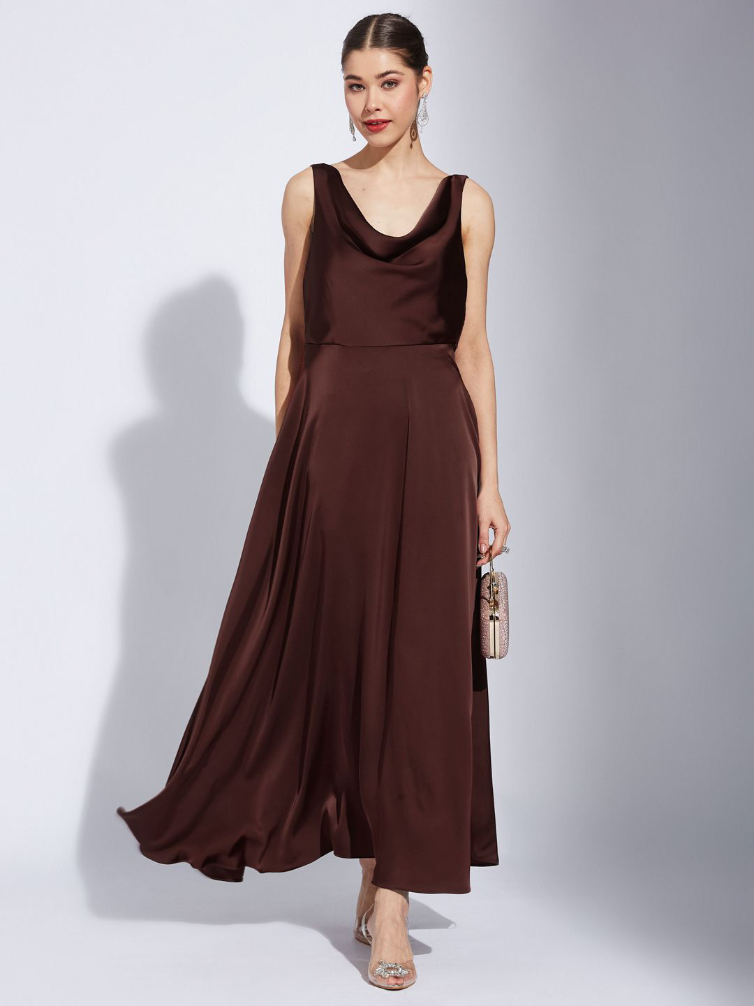 Buy Latin Quarters Cowl Neck Fit And Flare Maxi Dress - Dresses for ...