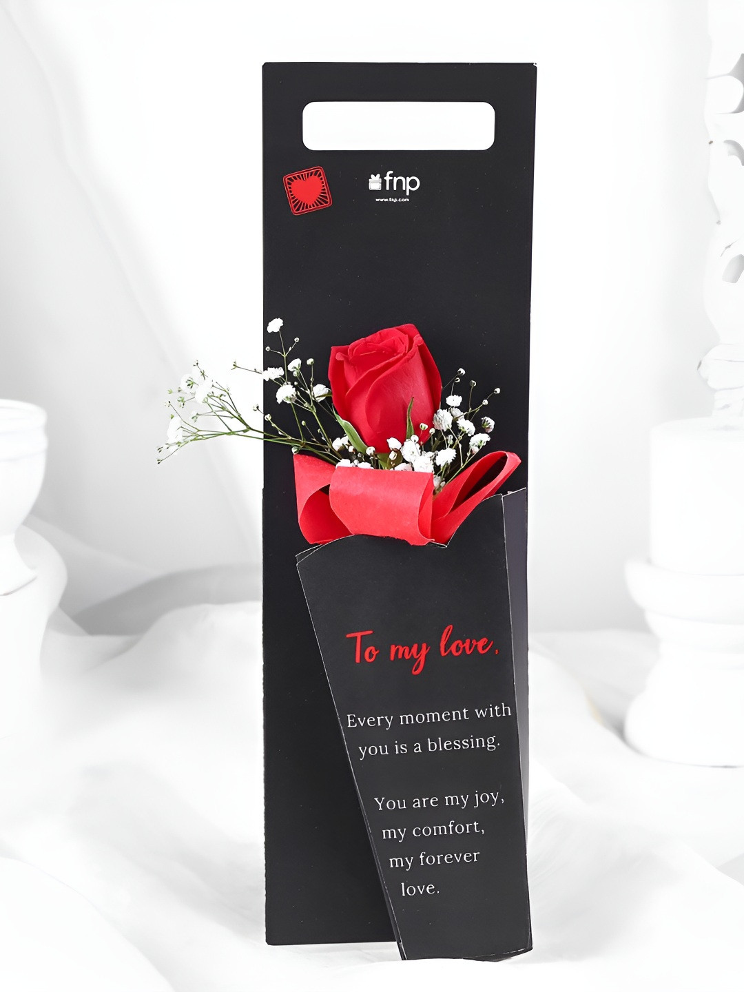 Buy Fnp Single Red Premium Fresh Rose For Valentine's - Fresh Flowers ...
