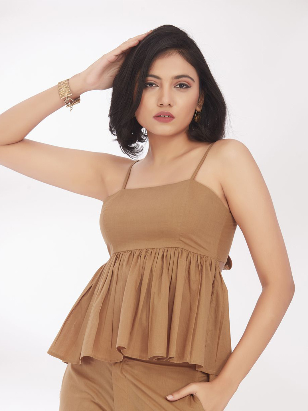 Buy KAIN Women Shoulder Straps Cotton Peplum Top - Tops for Women 32567083 | Myntra