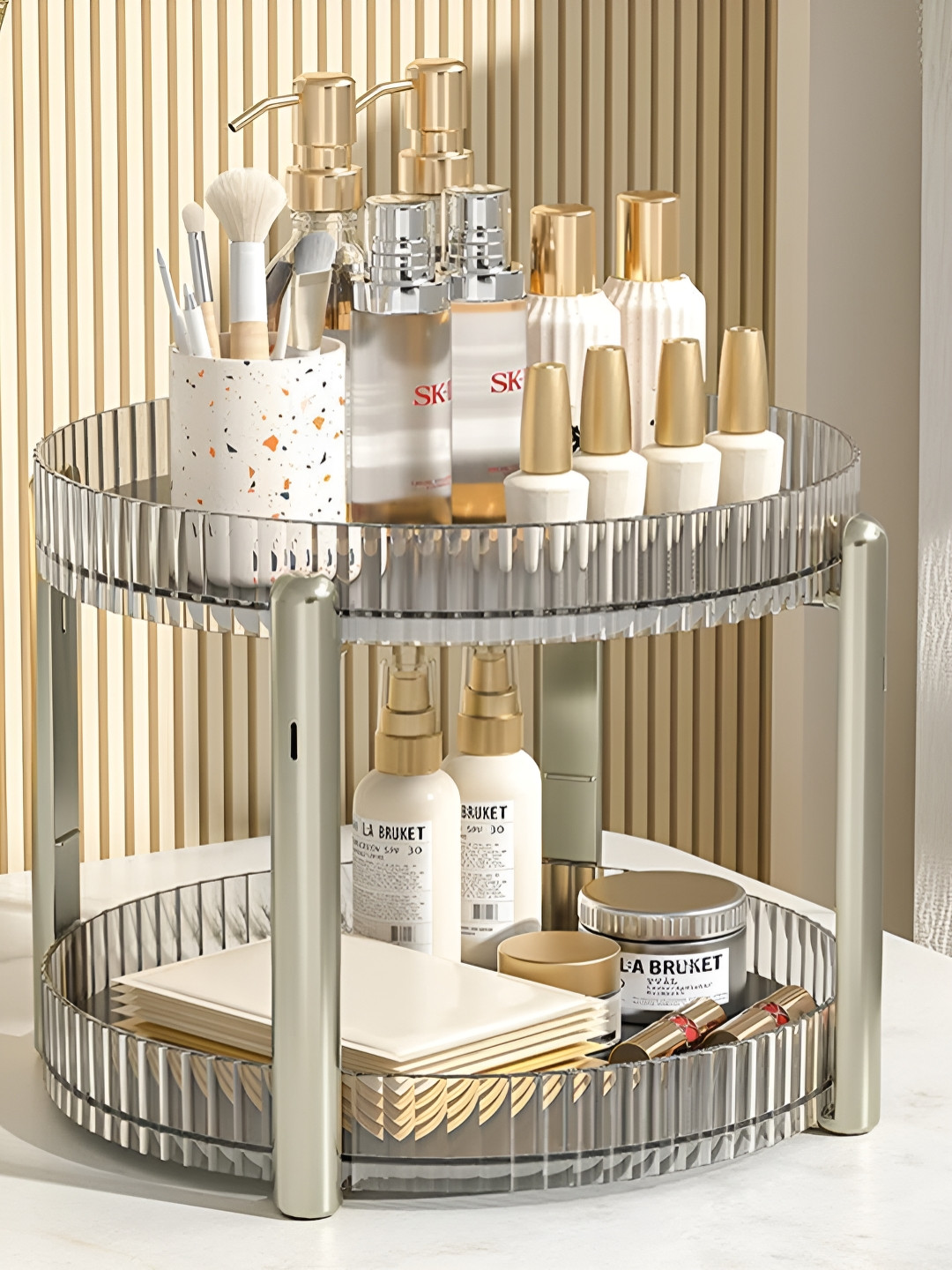 Buy HOUSE OF QUIRK Transparent Multi Utility Rotating Organiser ...