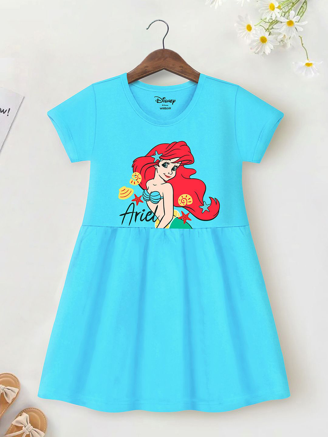 Buy Disney By Miss And Chief Girls Printed Cotton A Line Dress ...