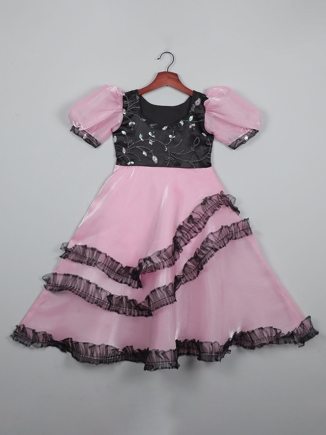 Buy SHAHUDI DESIGNER Girls Embellished Puff Sleeve Maxi Dress - Dresses ...