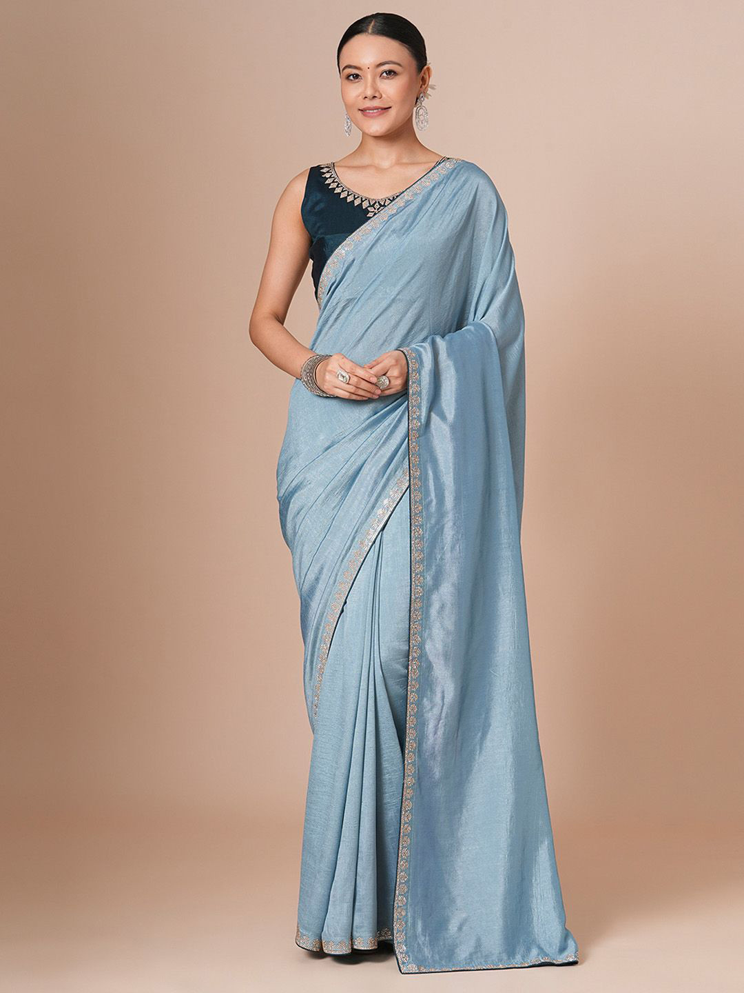 Buy House Of Pataudi Embellished Party Wear Saree With Blouse Piece ...