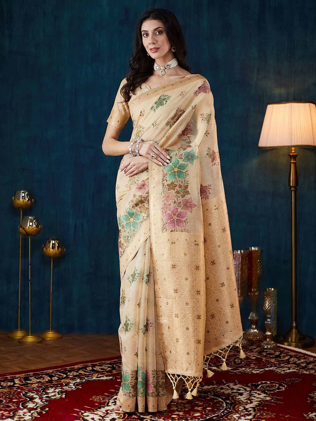Buy Satrani Woven Design Embroidered Saree - Sarees for Women 32217271 ...
