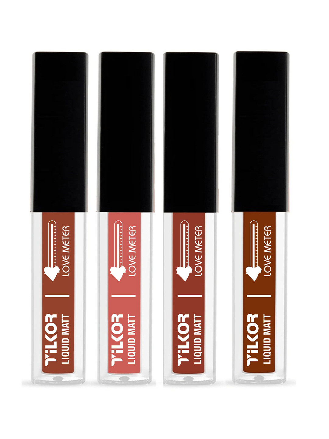 Buy TILKOR Love Meter Set Of 4 Non Transfer Matte Liquid Lipstick 6 Ml ...
