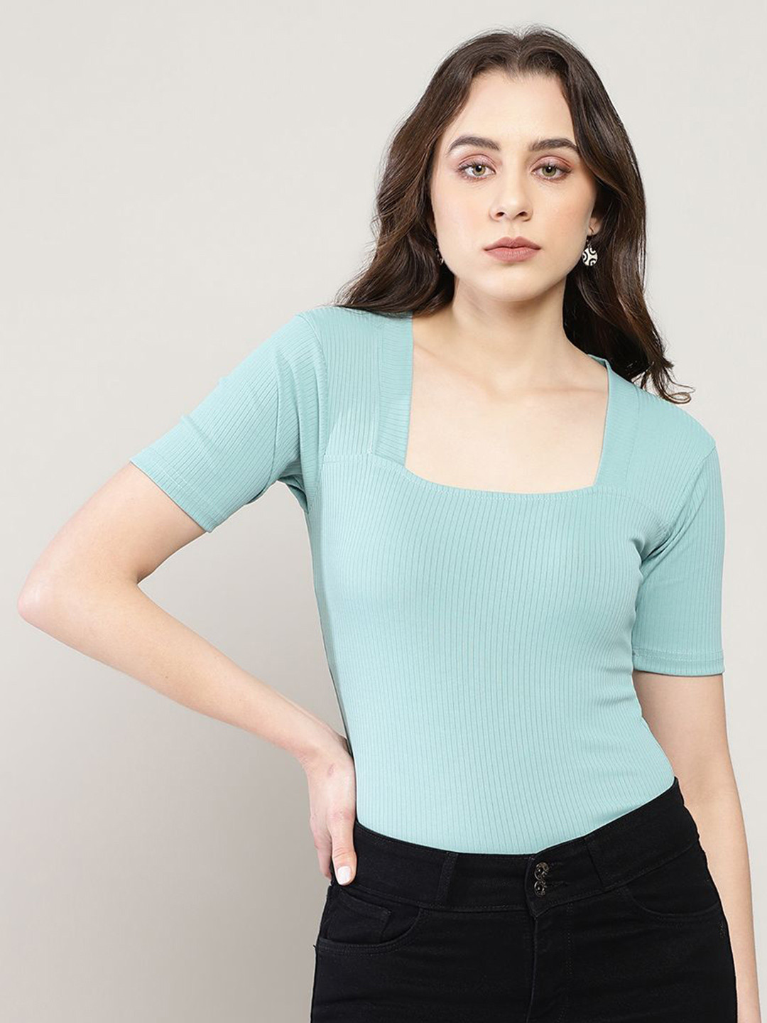 Buy AVANOVA Women Square Neck Regular Top - Tops for Women 32221827 ...