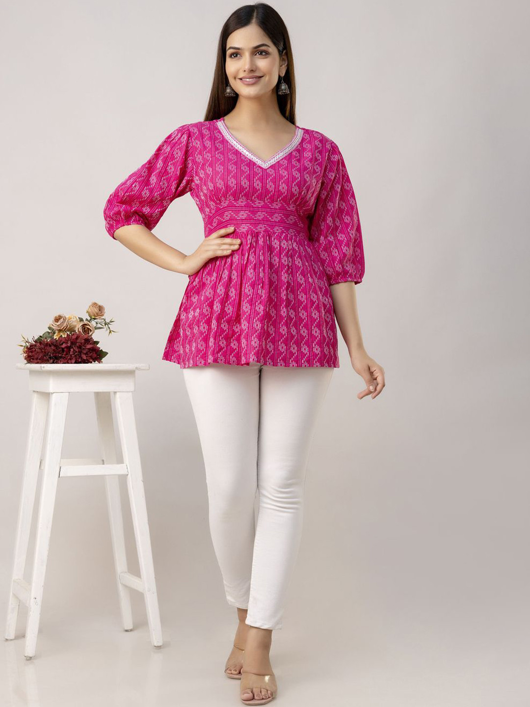 Buy UNIFY FASHION Women Printed Pure Cotton Empire Top - Tops for Women ...