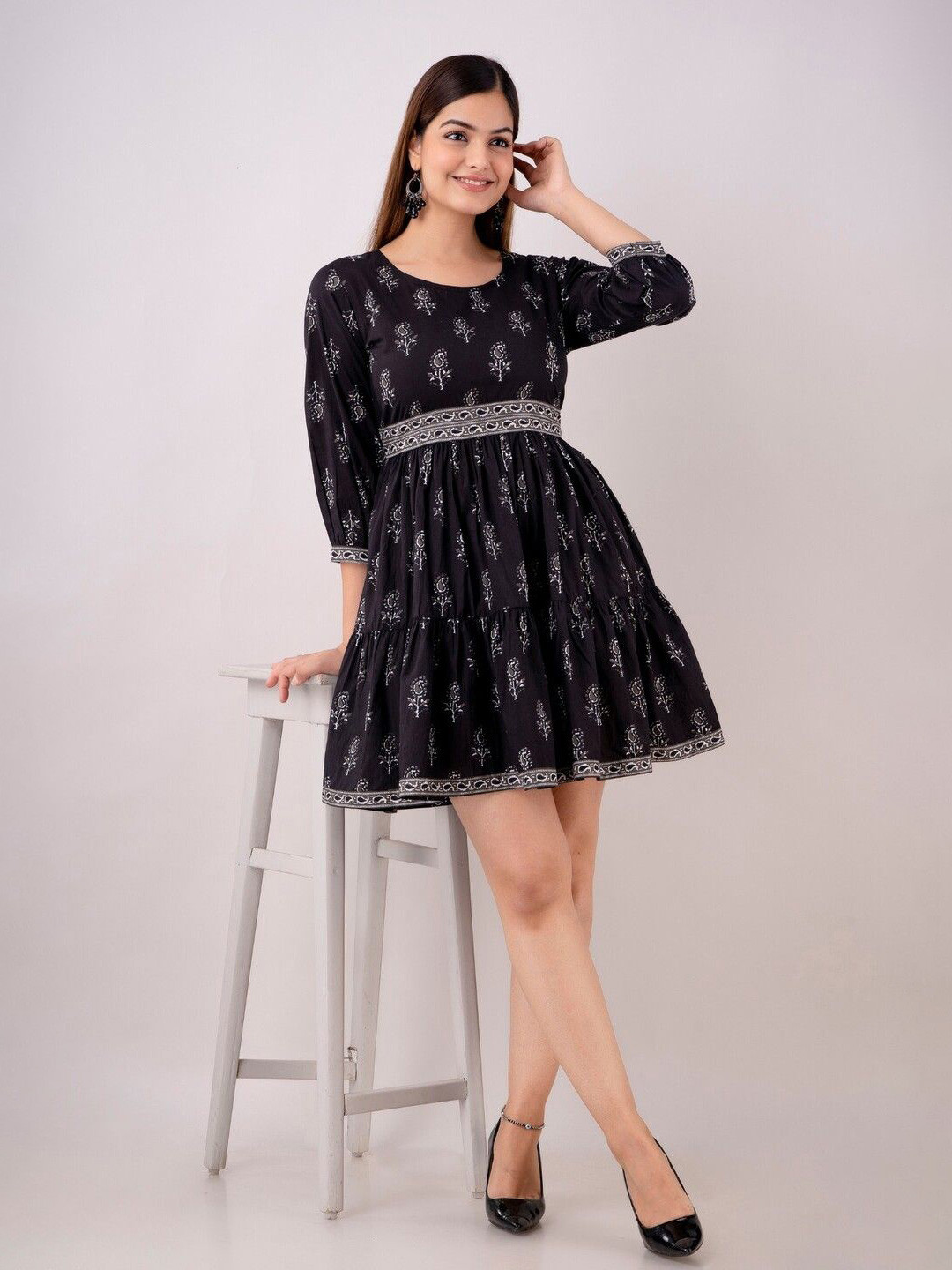 Buy UNIFY FASHION Women Floral Print Fit & Flare Mini Dress - Dresses ...