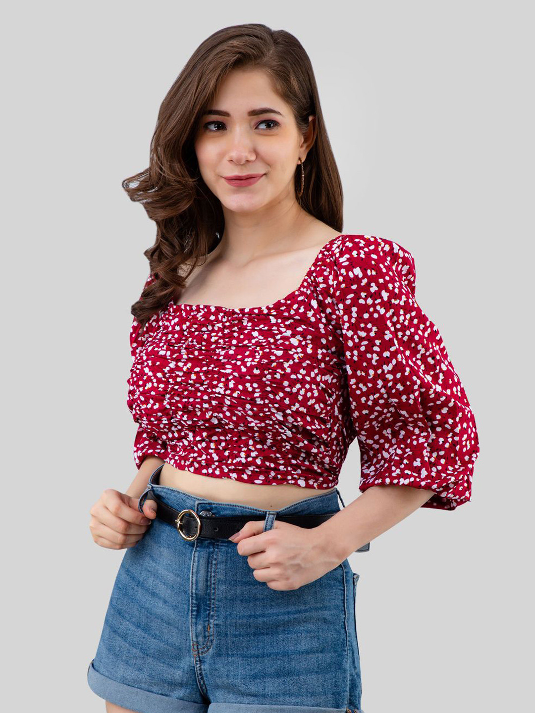 Buy DressBerry Women Floral Printed Crop Top - Tops for Women 32250147 ...