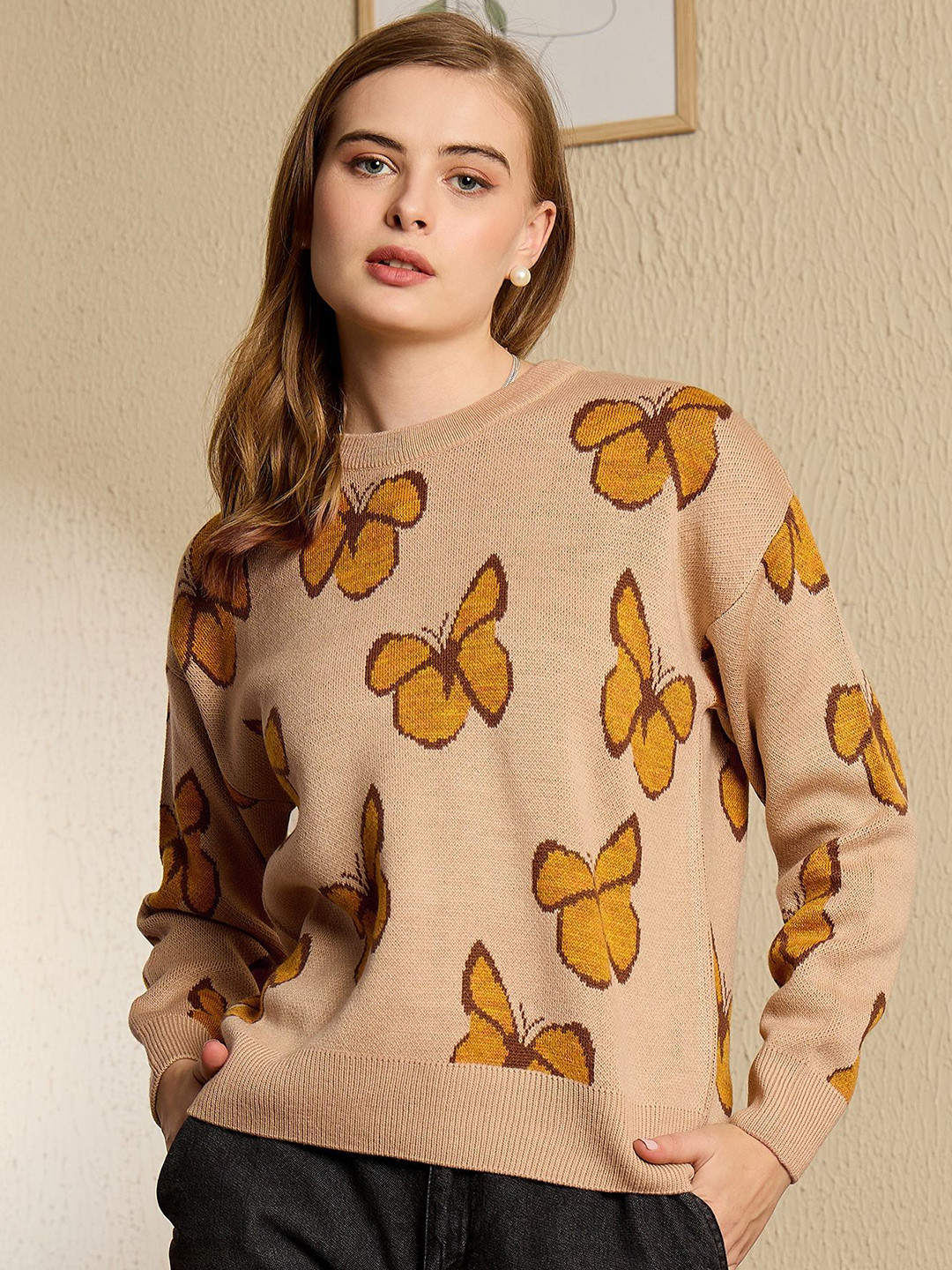 Buy Berrylush Women Printed Pullover Sweater - Sweaters for Women ...