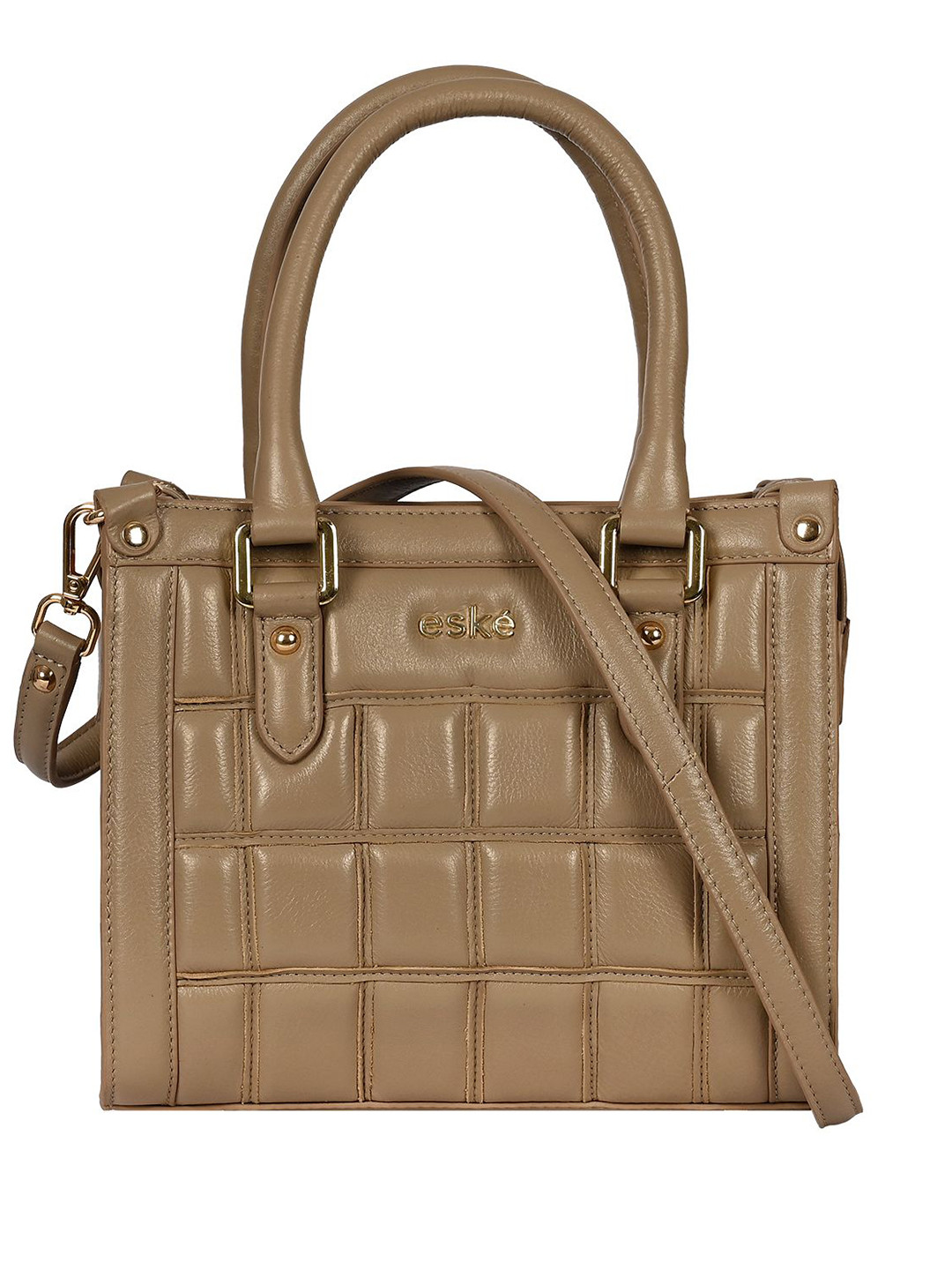 Buy Eske Women Solid Leather Handheld Bag With Quilted - Handbags for ...