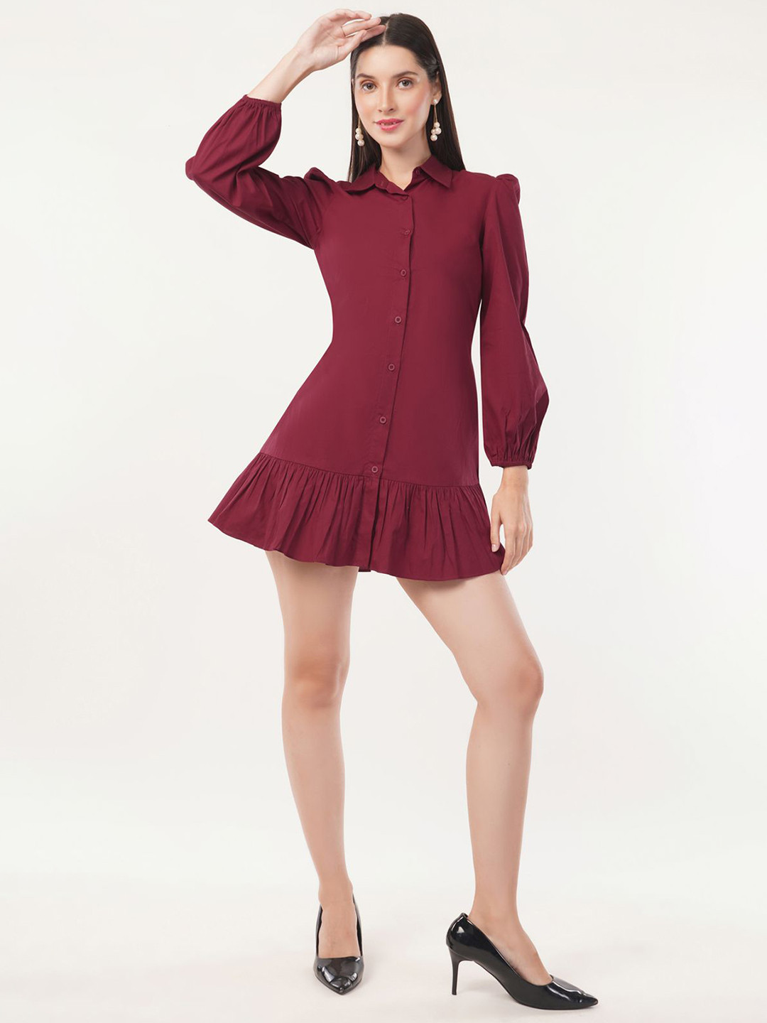 Buy KAIN Puff Sleeve Drop Waist Mini Dress - Dresses for Women 32247828 ...