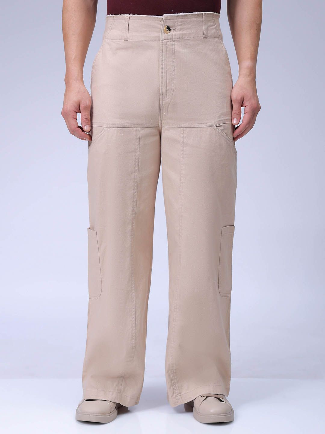Buy The Indian Garage Co Men Loose Fit Mid Rise Cargos Trousers ...