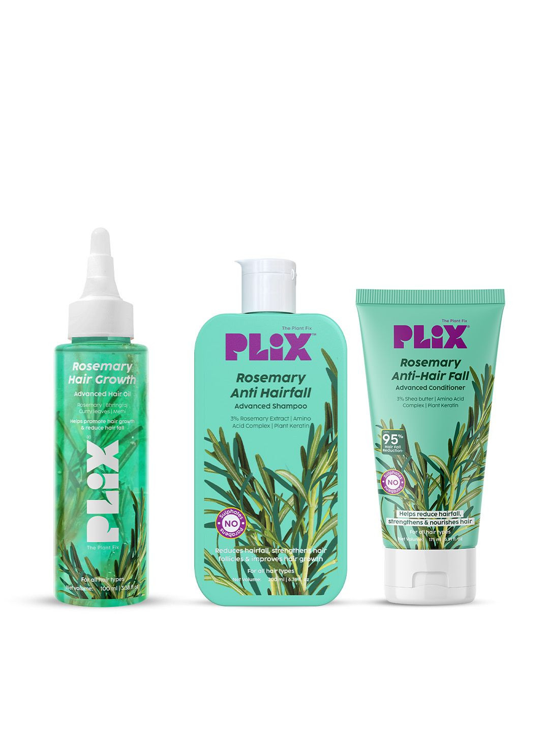 Buy PLIX THE PLANT FIX Set Of 3 Rosemary Hair Growth Advanced Hair Oil ...