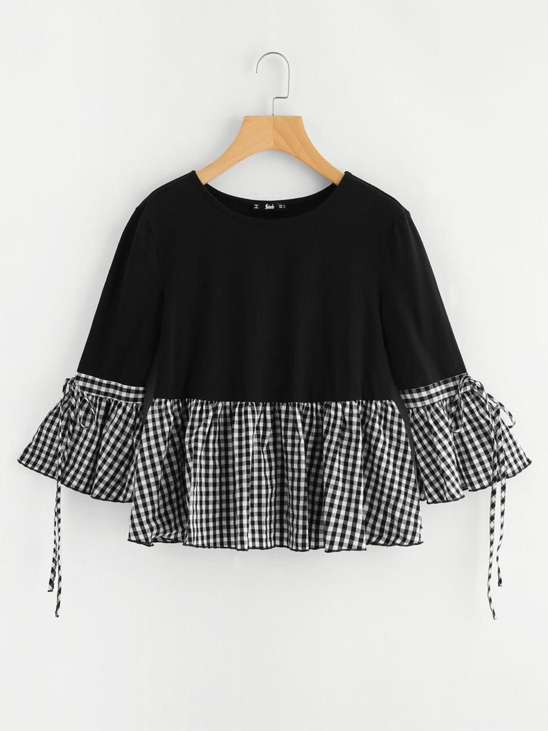 Buy Just Fab Women Round Neck Checked Tops - Tops for Women 32265329 ...