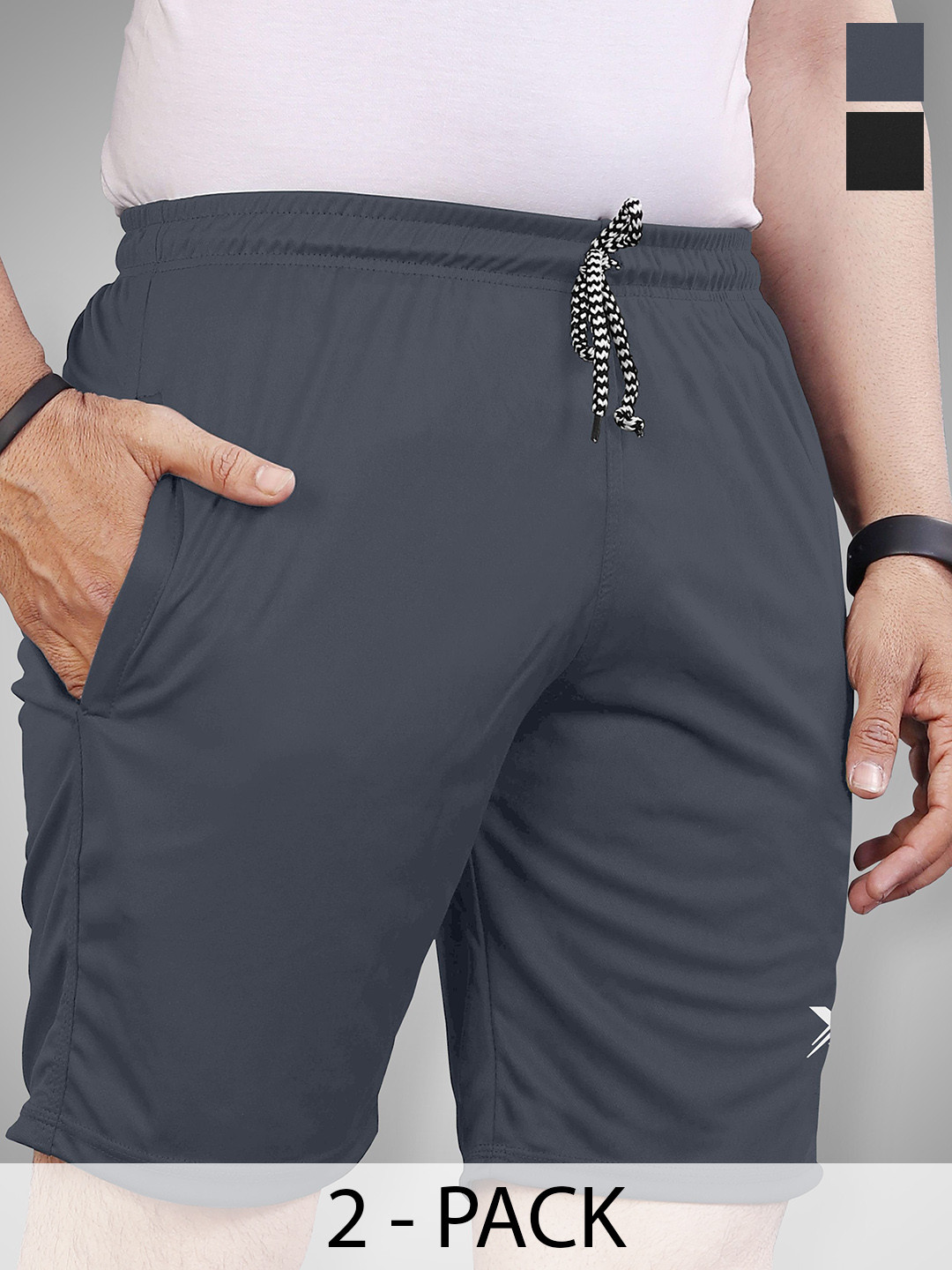 Buy FTX Men Pack Of 2 Solid Sports Shorts - Shorts for Men 35240878 ...