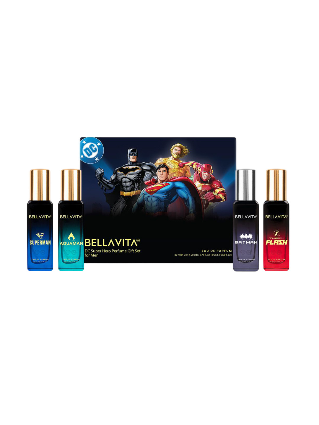 Buy Bella Vita Organic Men Set Of 4 Superman Aquaman Batman The Flash ...