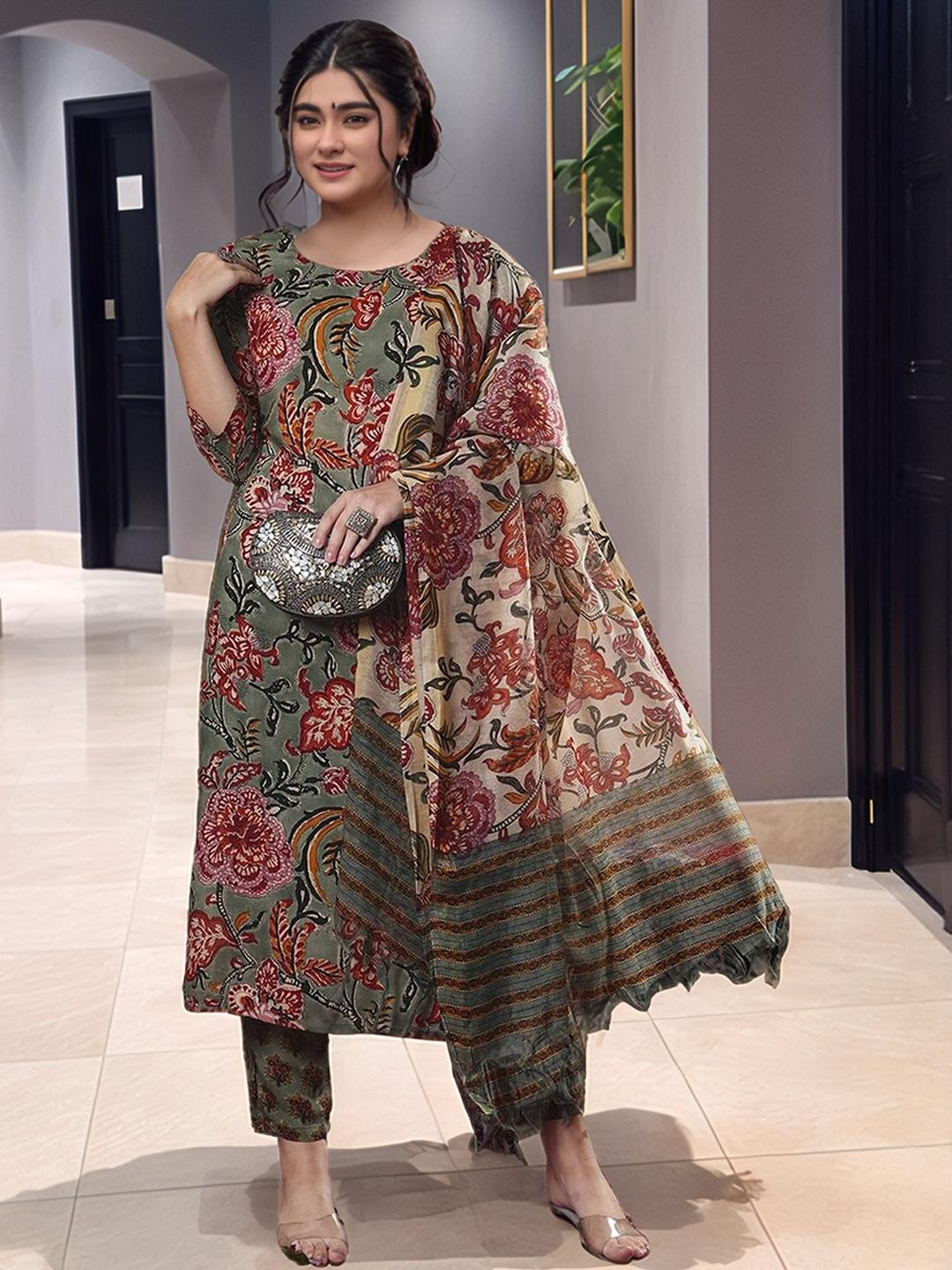 Buy Aaghnya Women Printed Viscose Rayon Kurta Sets - Kurta Sets for ...