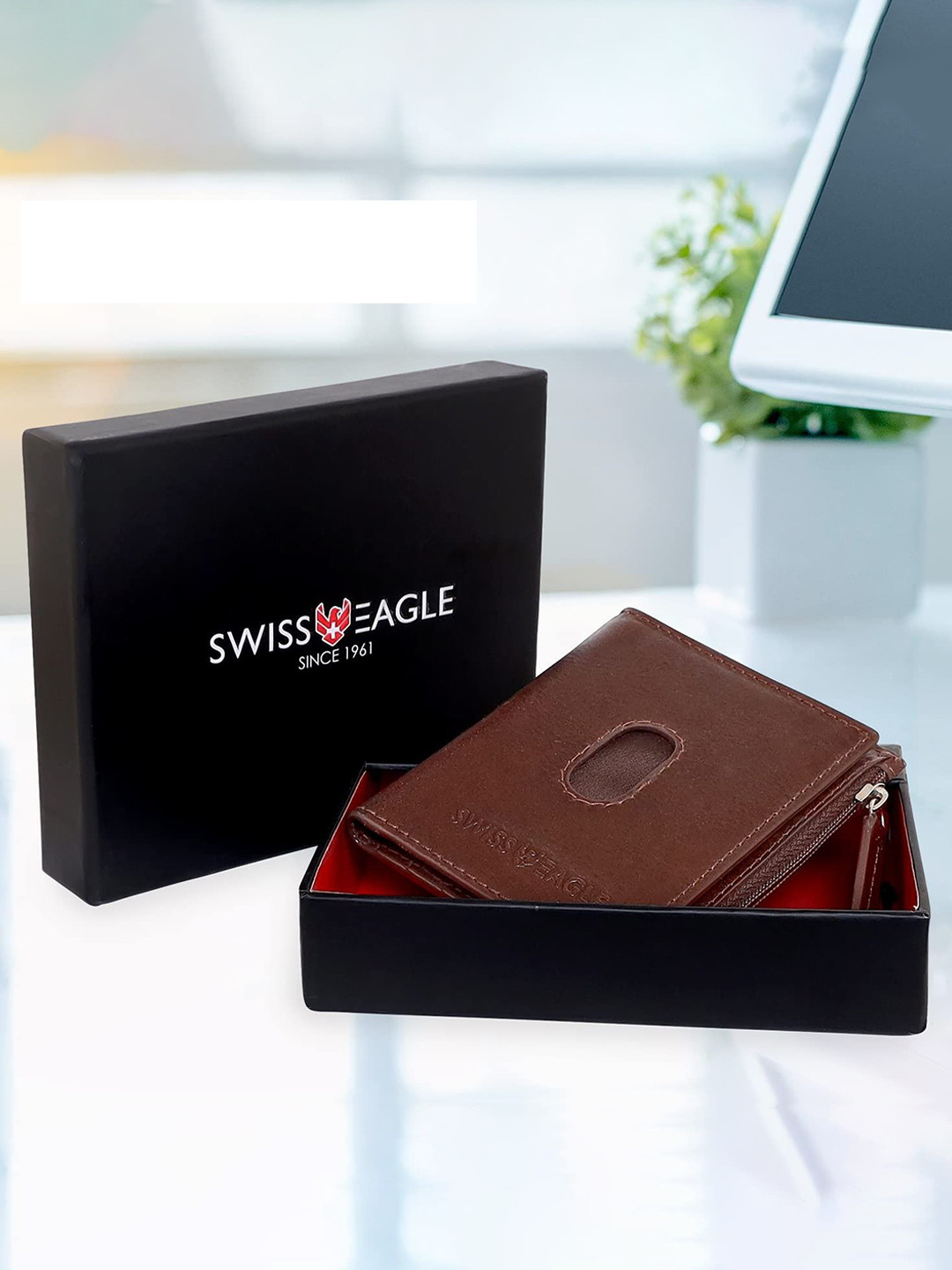 Buy Swiss Eagle Men Animal Textured Cut Work Leather Two Fold Wallet ...