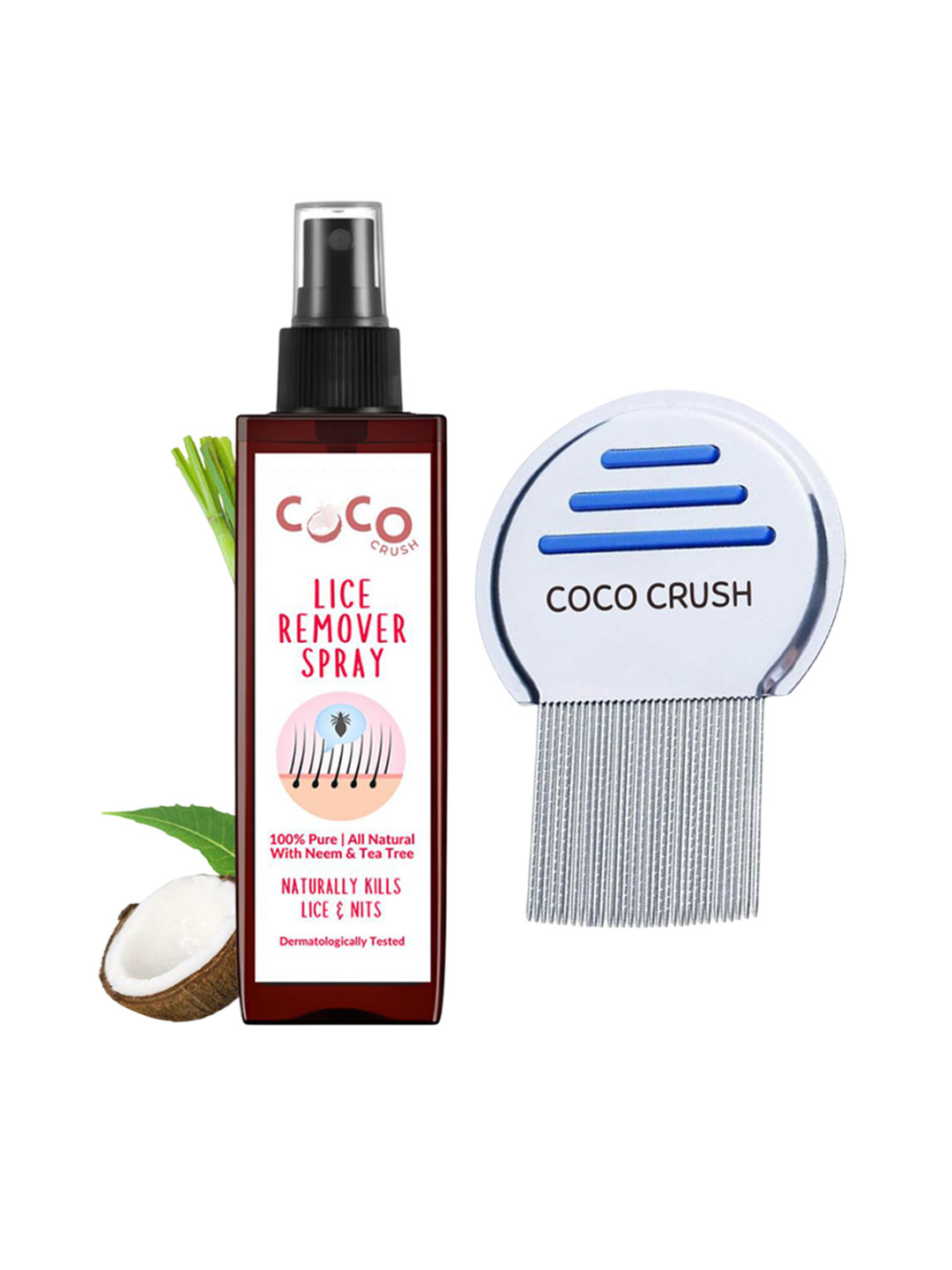 Buy Coco Crush Set Of 2 Lice Remover Hair Spray With Neem & Coconut Oil ...