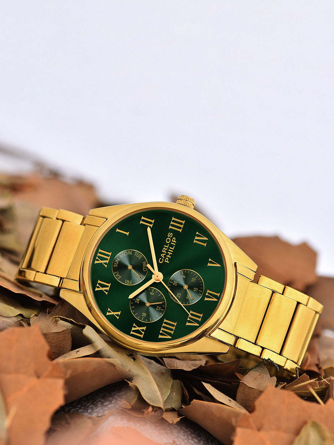 Buy CARLOS PHILIP Men Brass Dial & Stainless Steel Straps Analogue ...