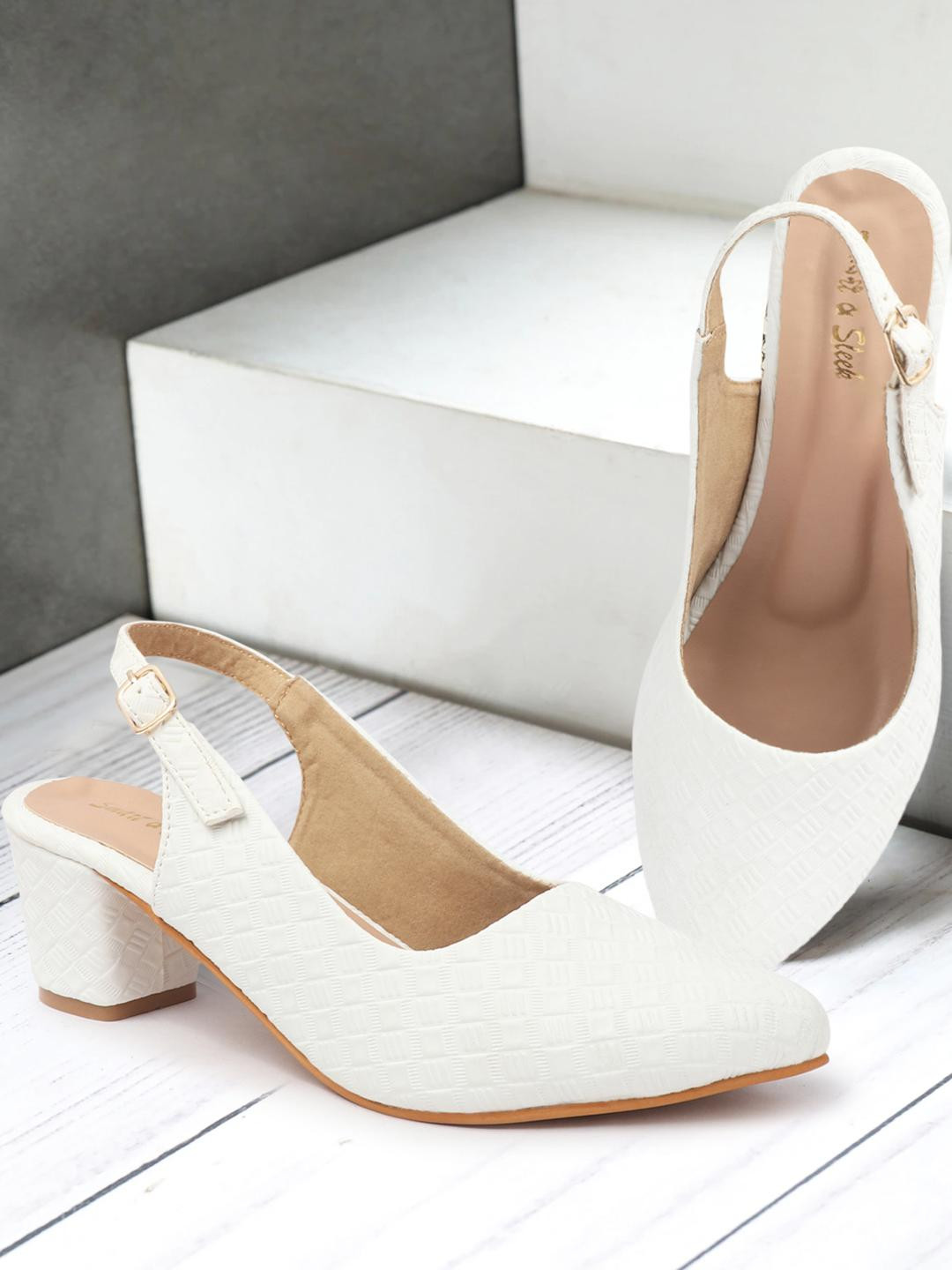 Buy Smart & Sleek White Block Casual Heels - Heels for Women 36118724 ...