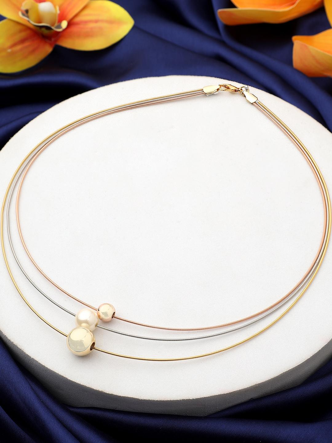 Buy Beenth & Doneth Gold Plated String Pattern Gold Platinum Plated ...