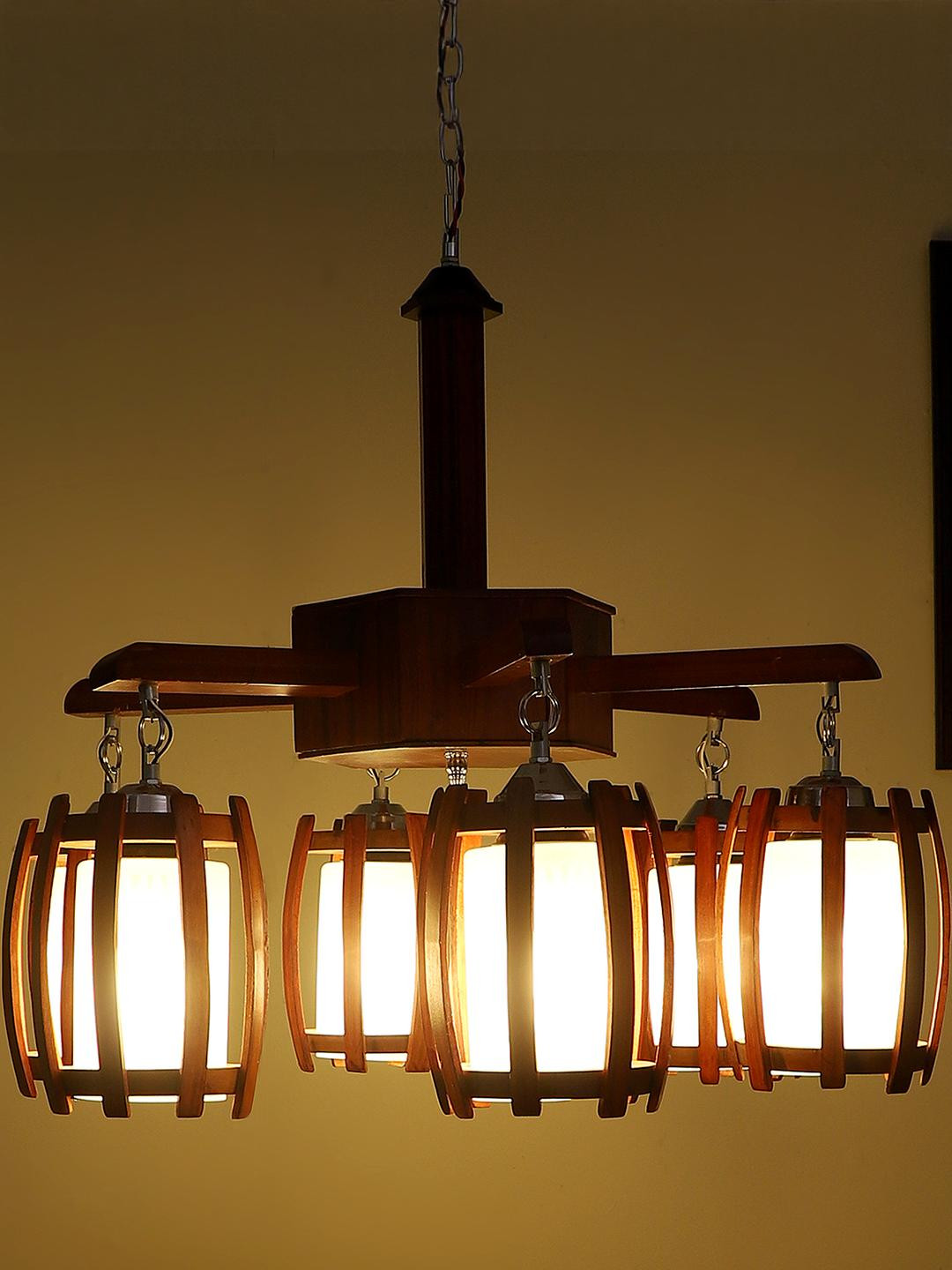 Buy Deco Home Brown Wood Ceiling Lamp - Ceiling Lamps for Unisex ...