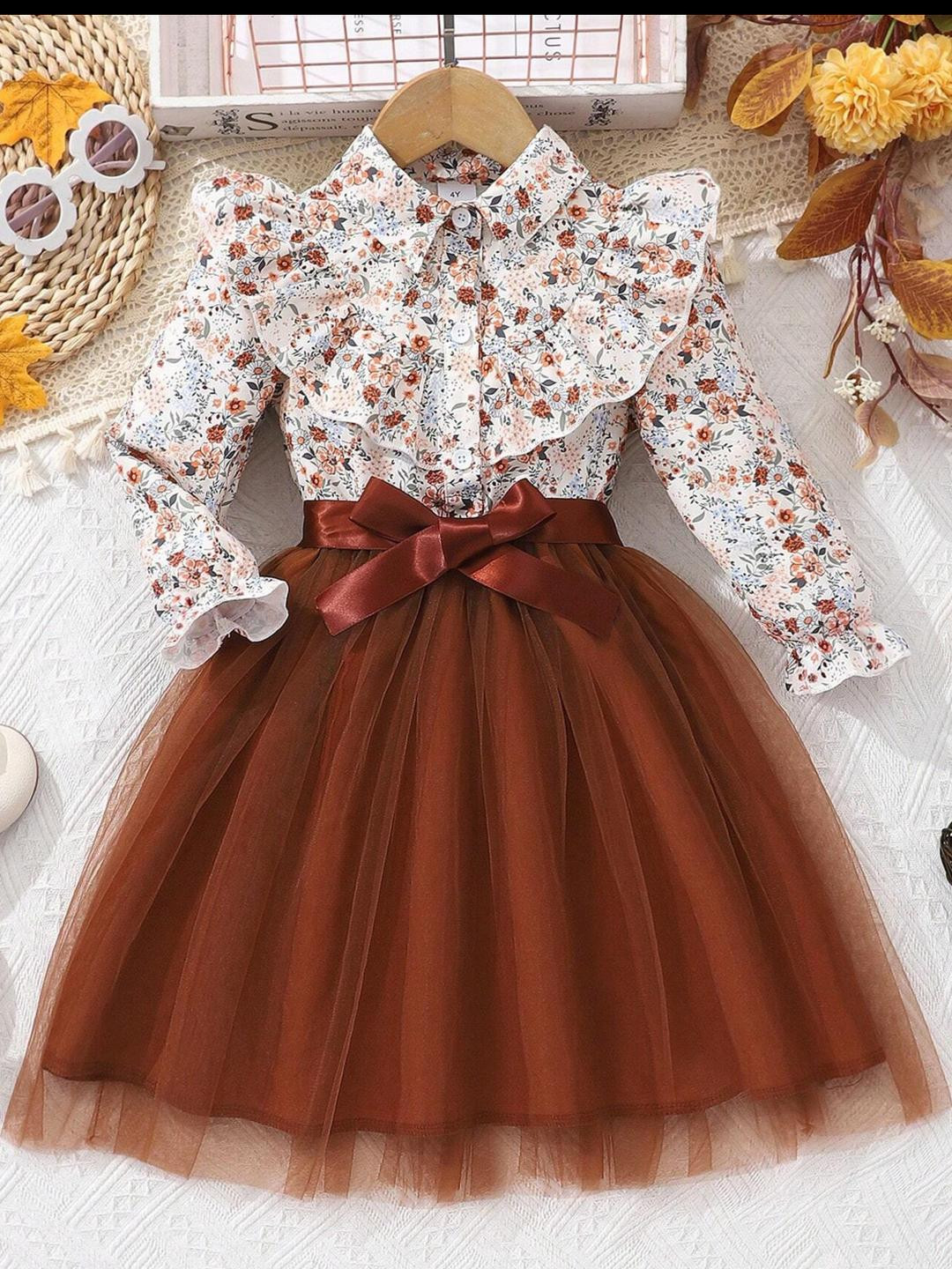 Buy TIOR Girls Brown Dresses - Dresses for Girls 35448591 | Myntra
