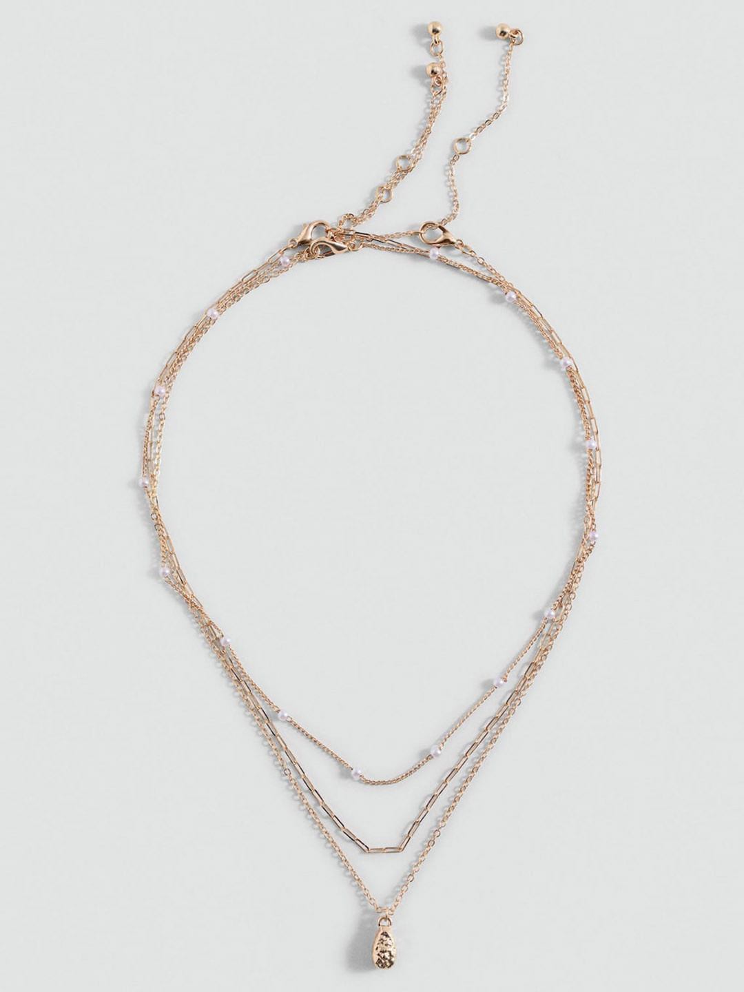 Buy MANGO Set Of 3 Bead Studded & Pendant Chains - Necklace And Chains ...