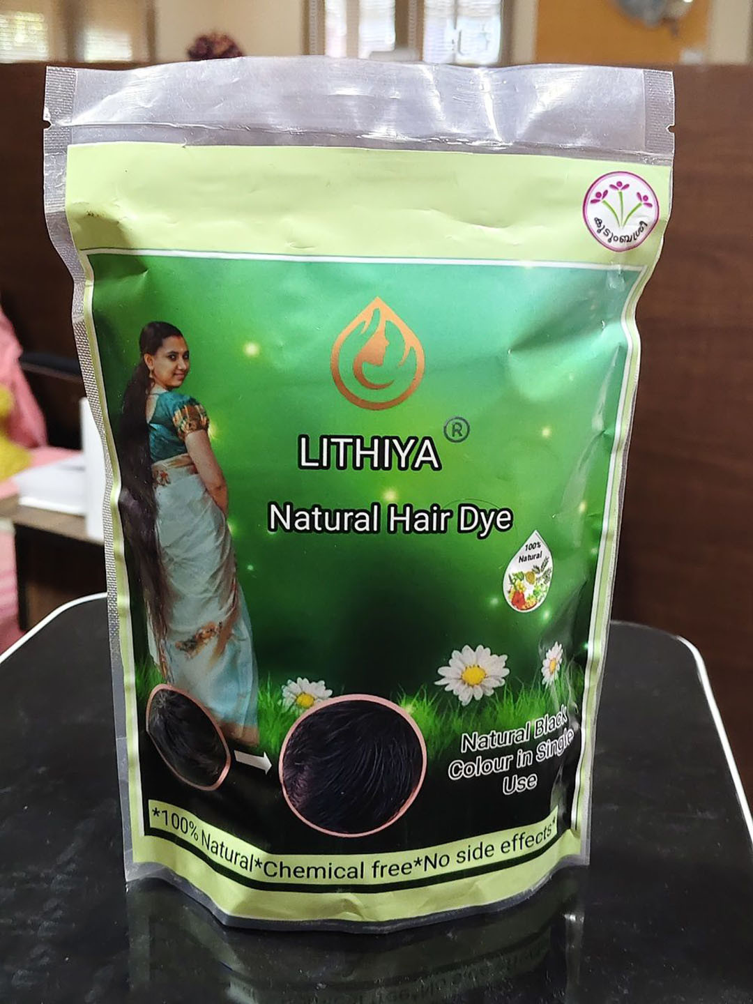 Buy LITHIYA Natural Hair Dye 135 G Black - Hair Colour for Unisex ...