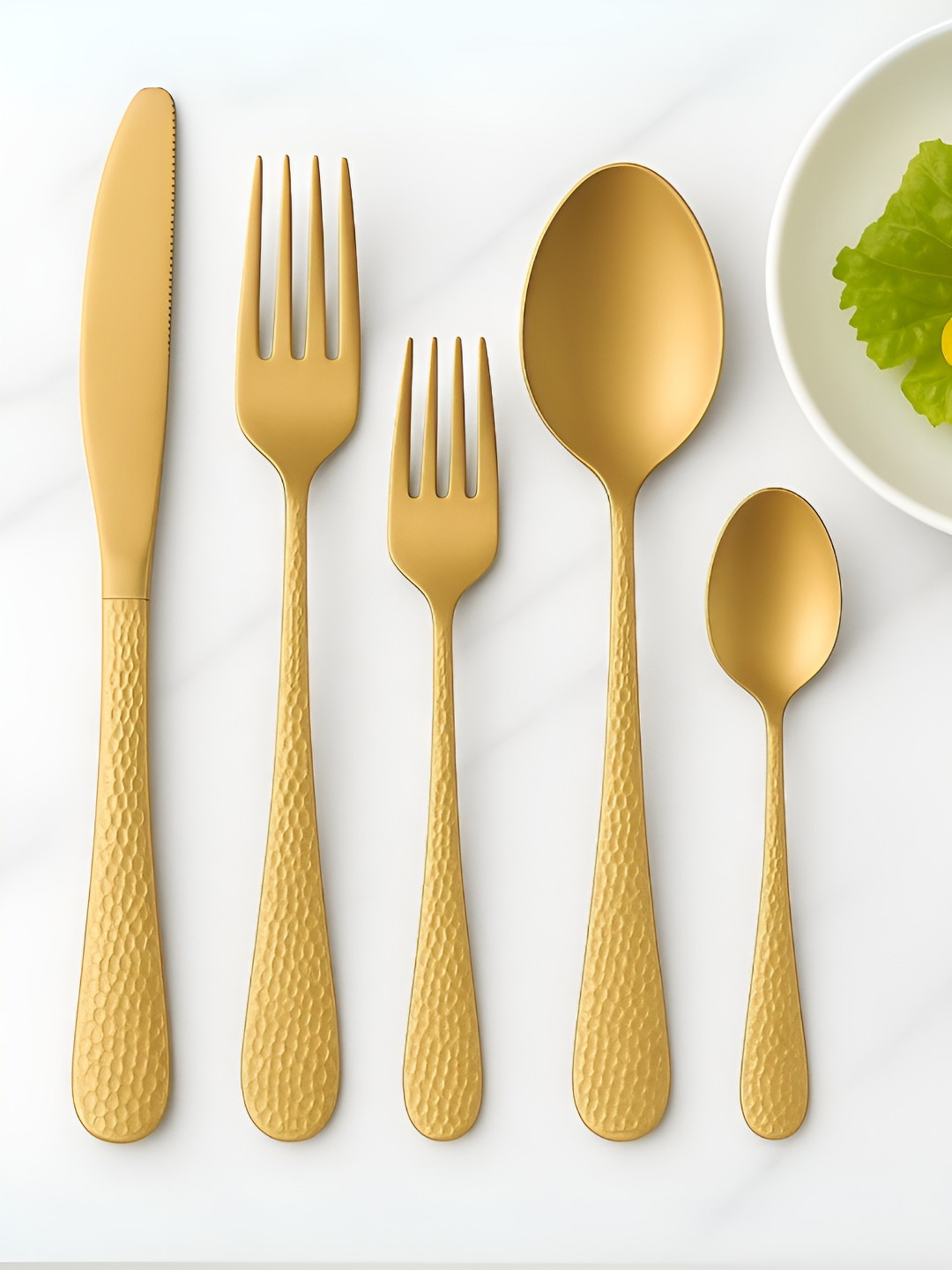 Buy Myntra Elegant Homes 20 Pieces Gold Toned Stainless Steel ...