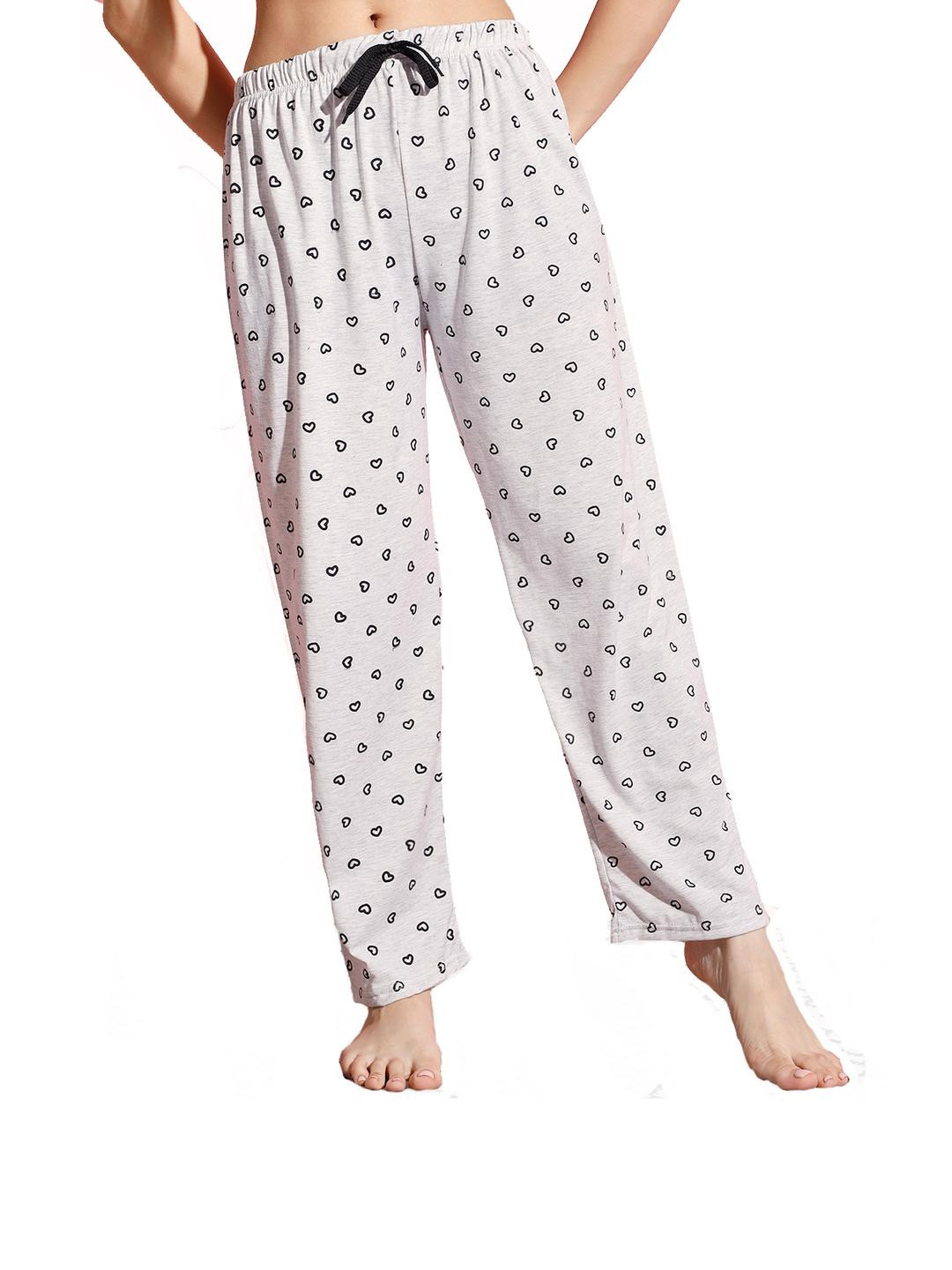 Buy Printed Women's Grey Soft Cotton Fabric Casual Night Pant - Pyjamas ...