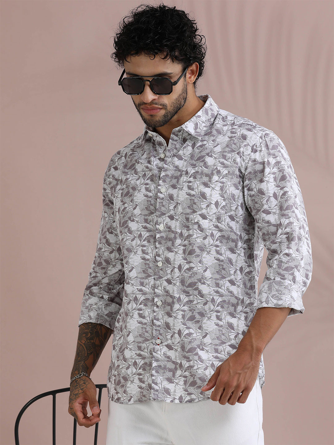 Buy RIGS AND RAGS Nativist Classic Fit Floral Printed Pure Cotton ...