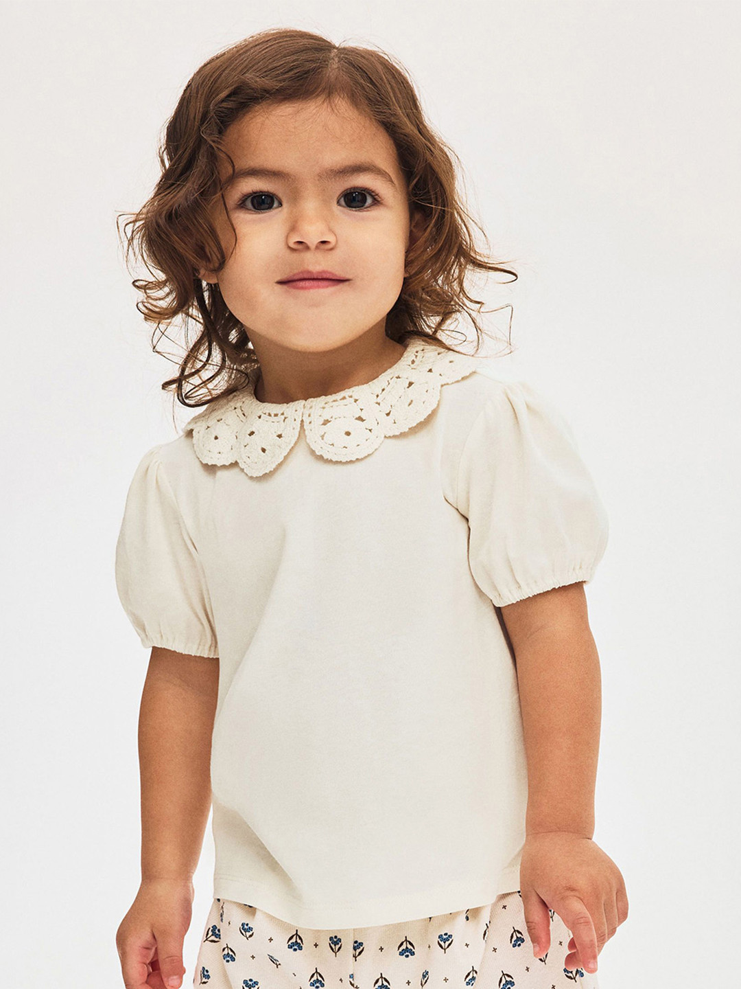 Buy H&M Crochet Look Collared Top - Tops for Girls 34652206 | Myntra