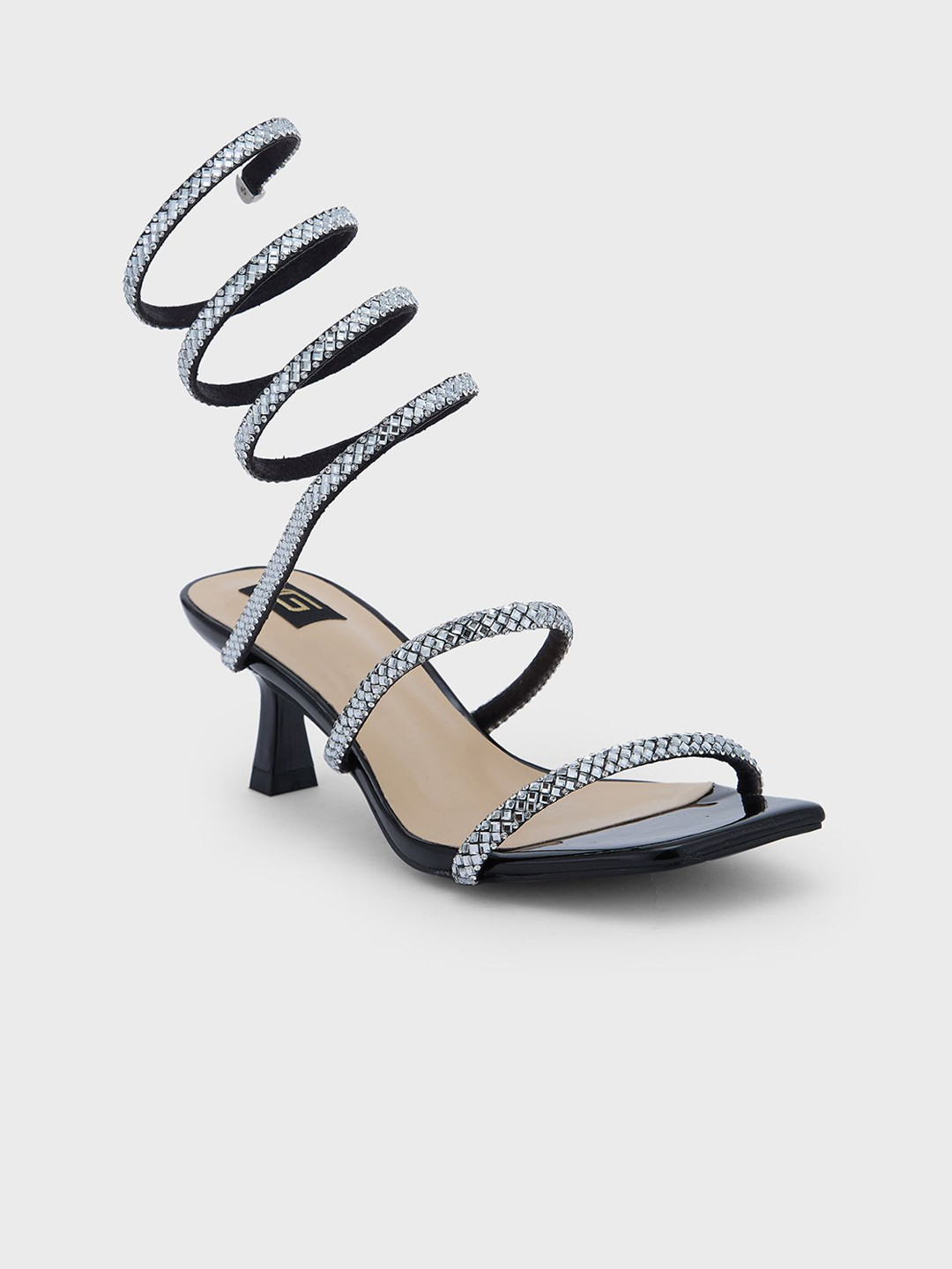 Buy Sole To Soul Embellished Open Toe Party Slim Heeled Sandals - Heels ...