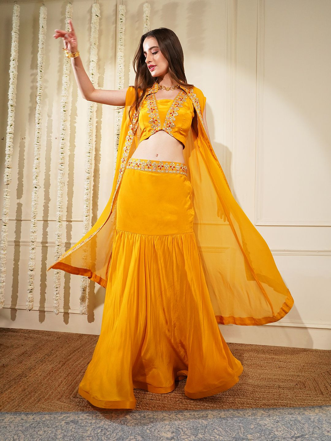 Buy MILU MADAN Embellished Fish Cut Lehenga Choli Set - Lehenga Choli ...