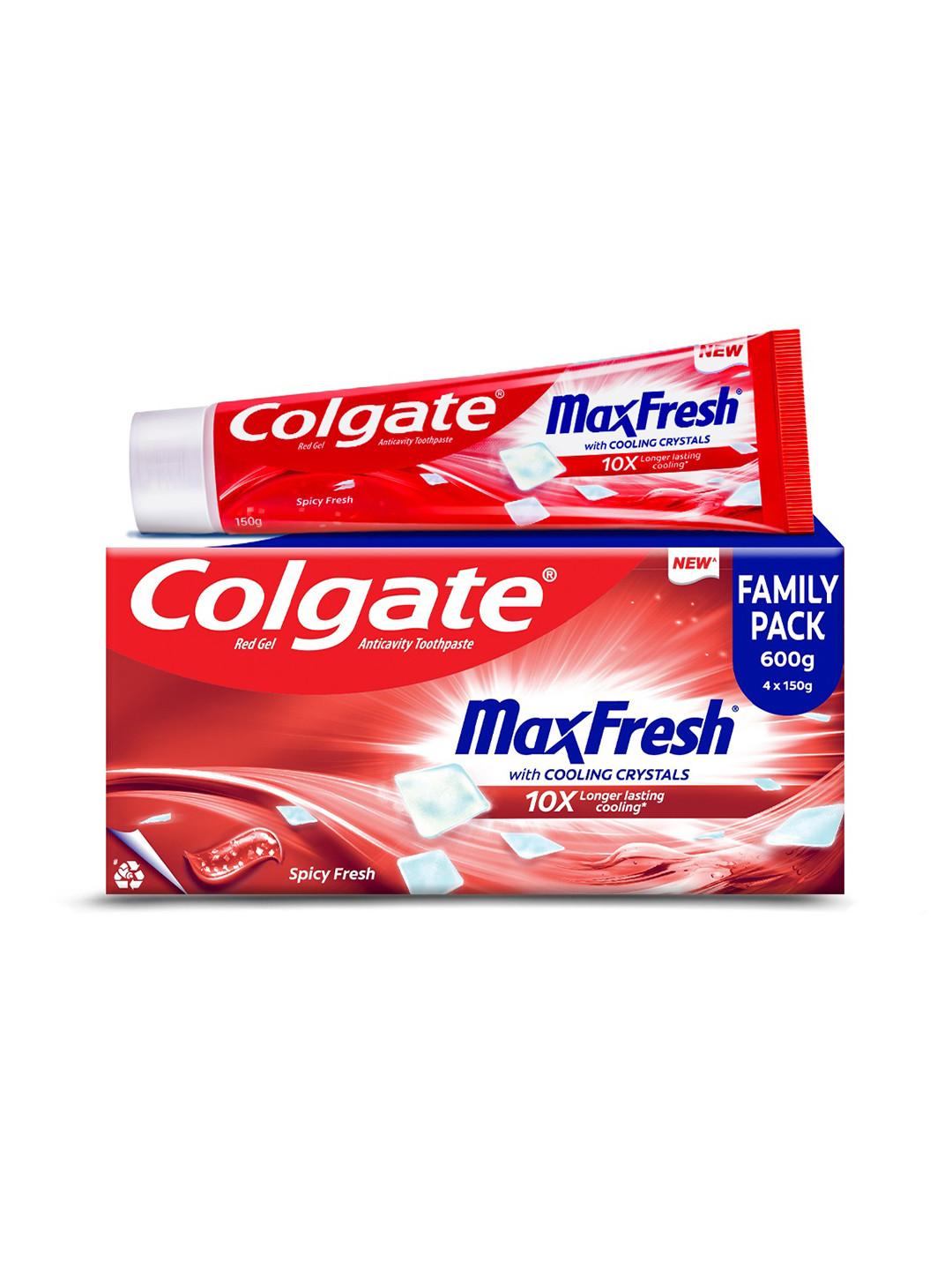 Buy Colgate 4Pcs MaxFresh Red Gel Toothpaste Family Pack With Cooling ...