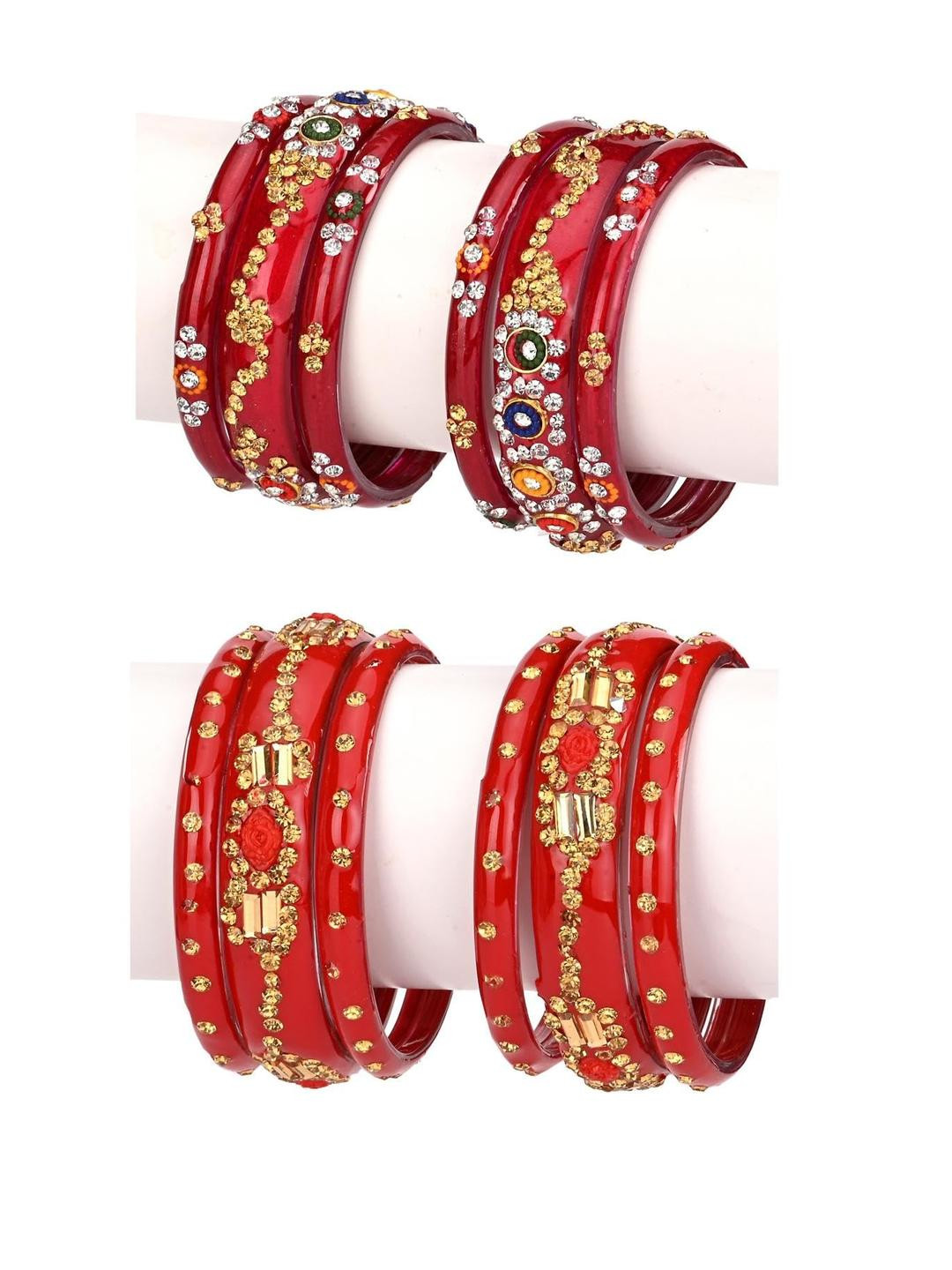 Buy 1ST TIME Women Red Set Of 2 Alloy Bangles - Bangle for Women ...