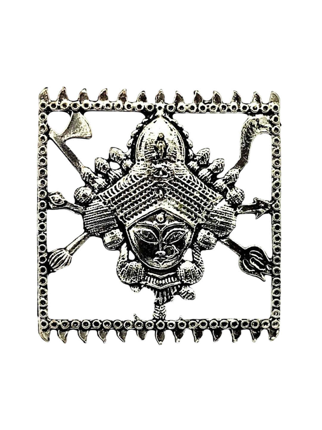 Buy Yash Jewels Emporiums Silver Plated Maa Durga Adjustable Finger ...