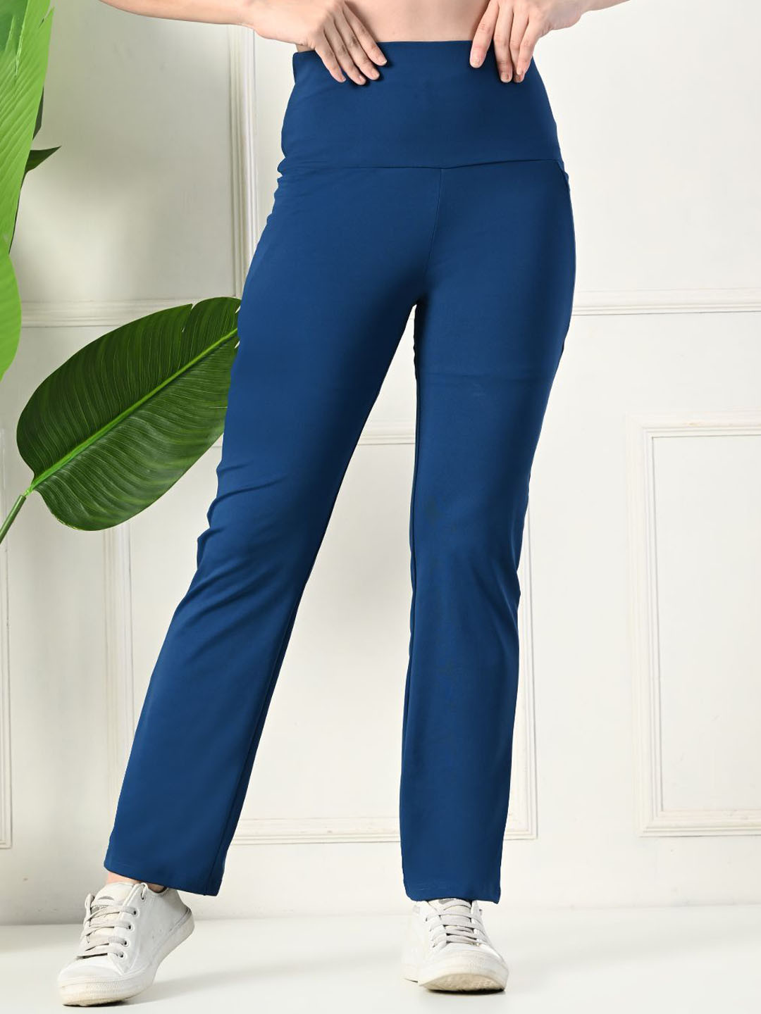 Buy FITINC Relaxed Fit High Waist Stretchable Flared Tights - Tights ...